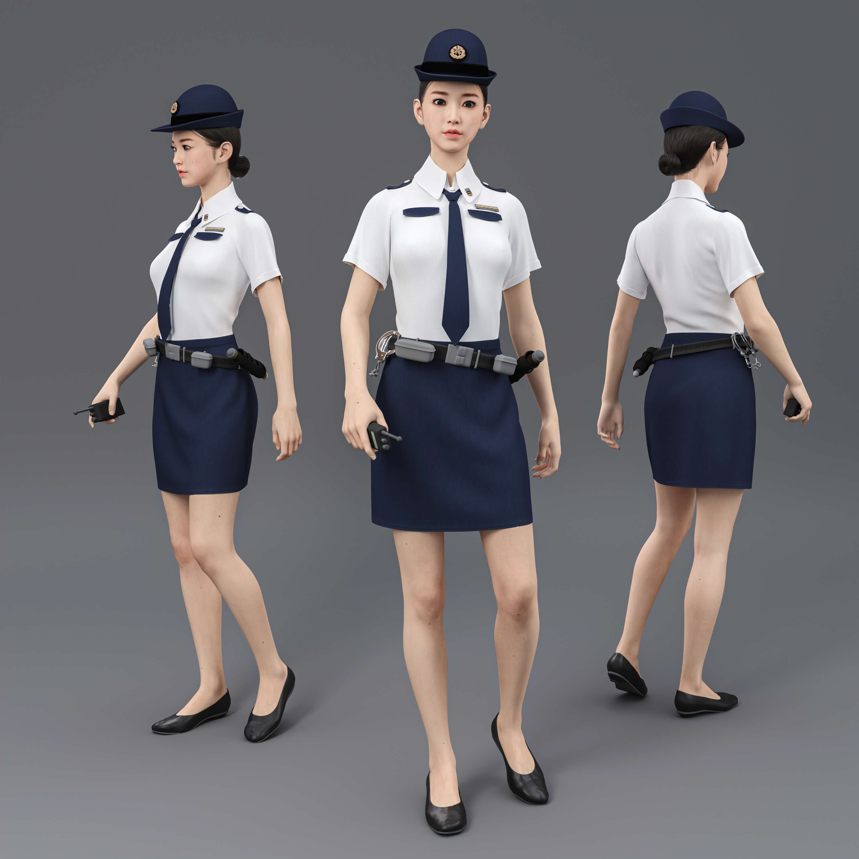 Policewoman Officer - 3D Model by 3DhumanJK