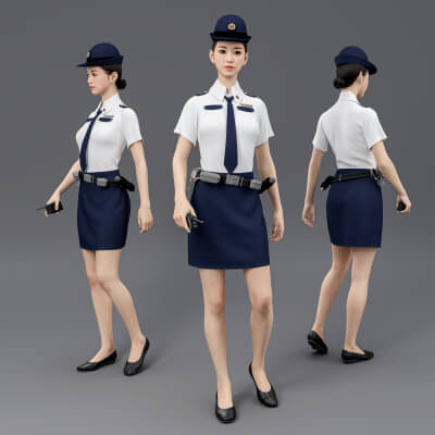 Policewoman Officer - 3D Model by 3DhumanJK