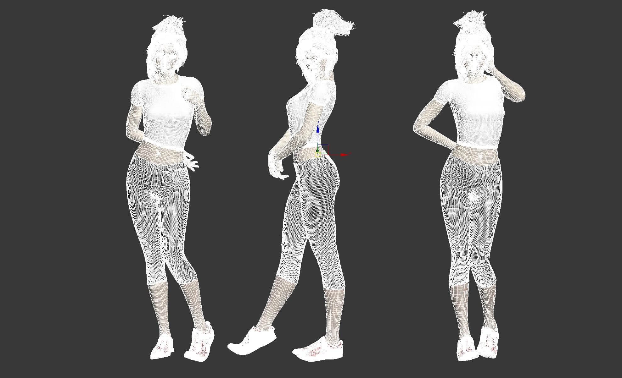 Cute Girl in Poses 001 - 3D Model by 3DhumanJK