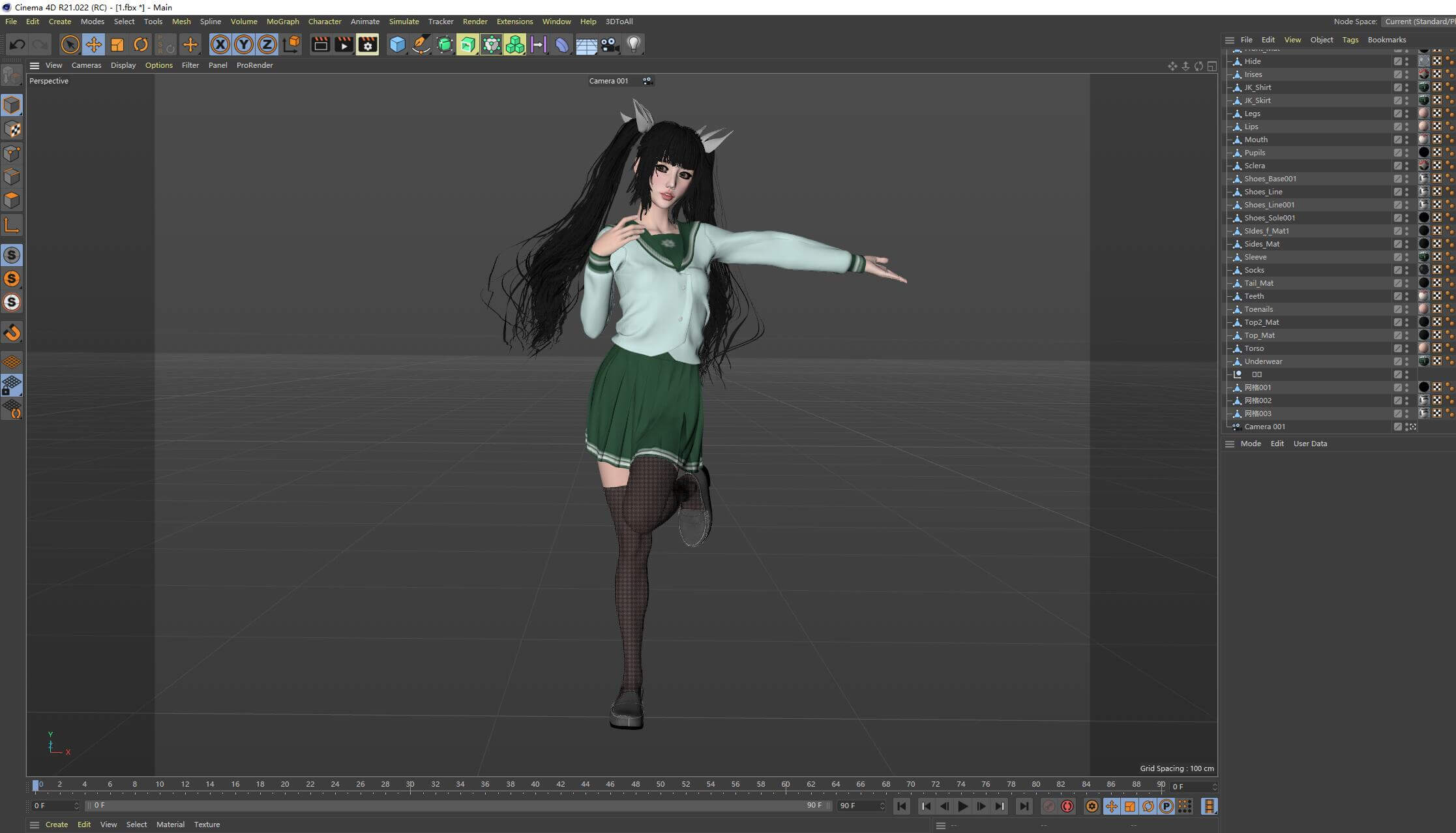 Female Students in Cute Poses - 3D Model by 3DhumanJK