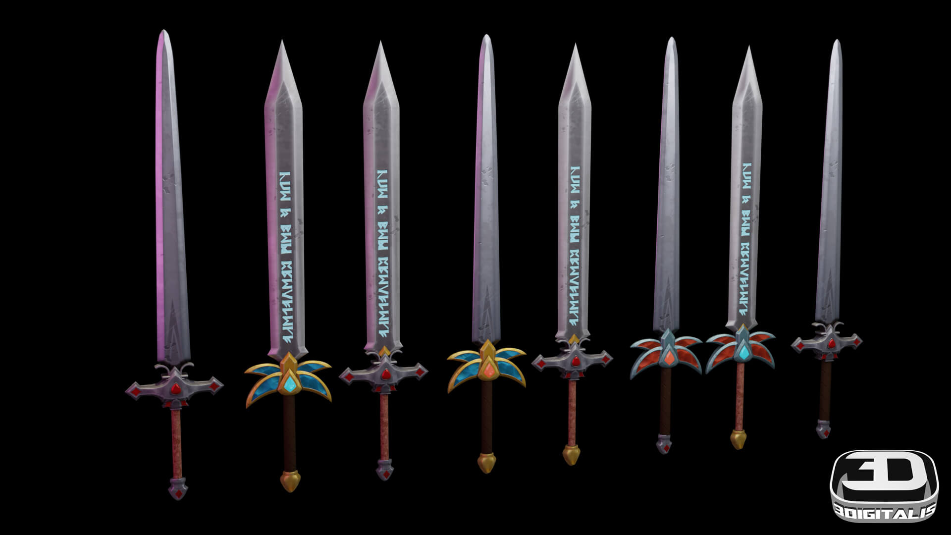 Modular Sword Pack #1 - 3D Model by 3Digitalis