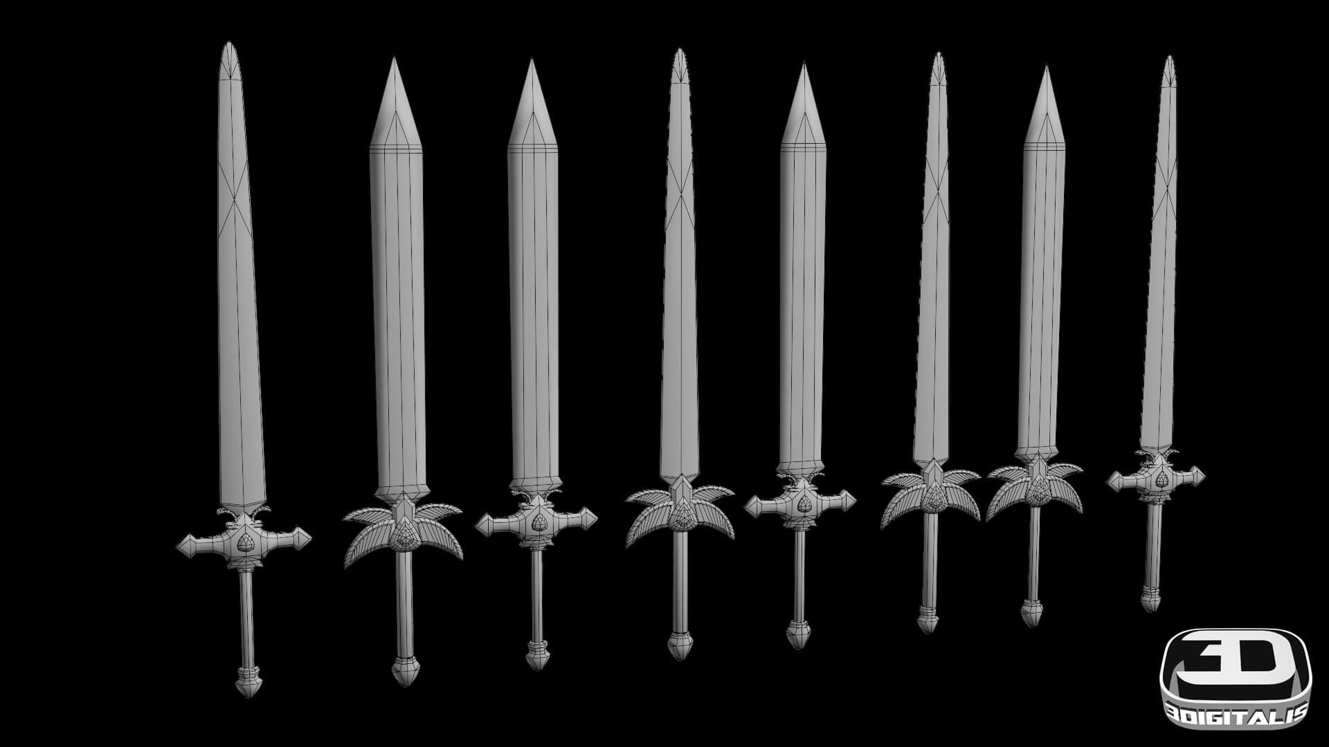 Modular Sword Pack #1 - 3D Model by 3Digitalis