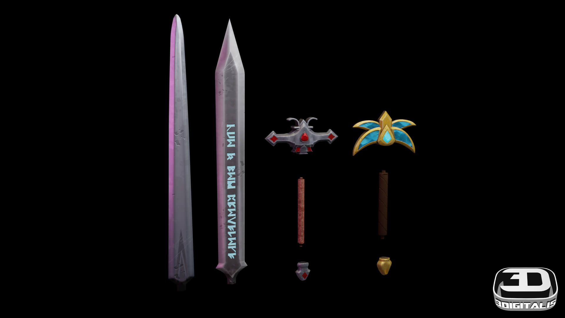 Modular Sword Pack #1 - 3D Model by 3Digitalis