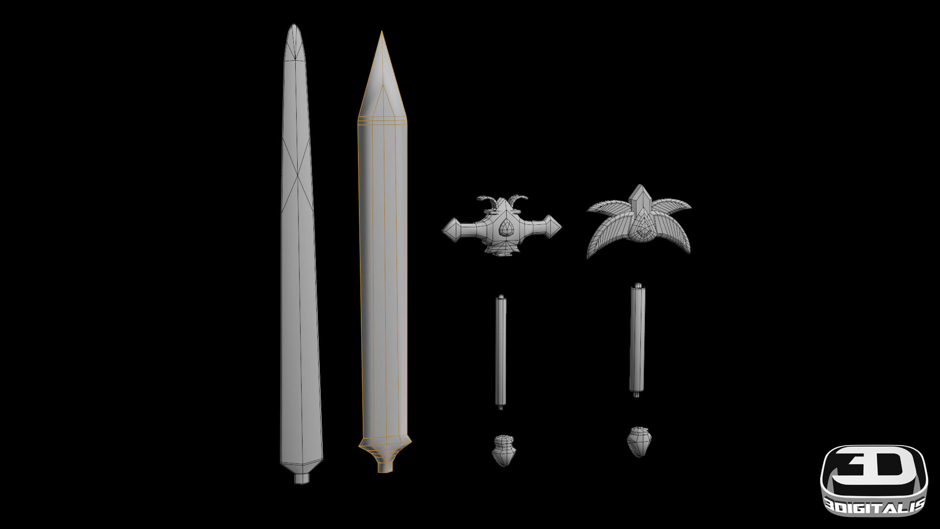 Modular Sword Pack #1 - 3D Model by 3Digitalis