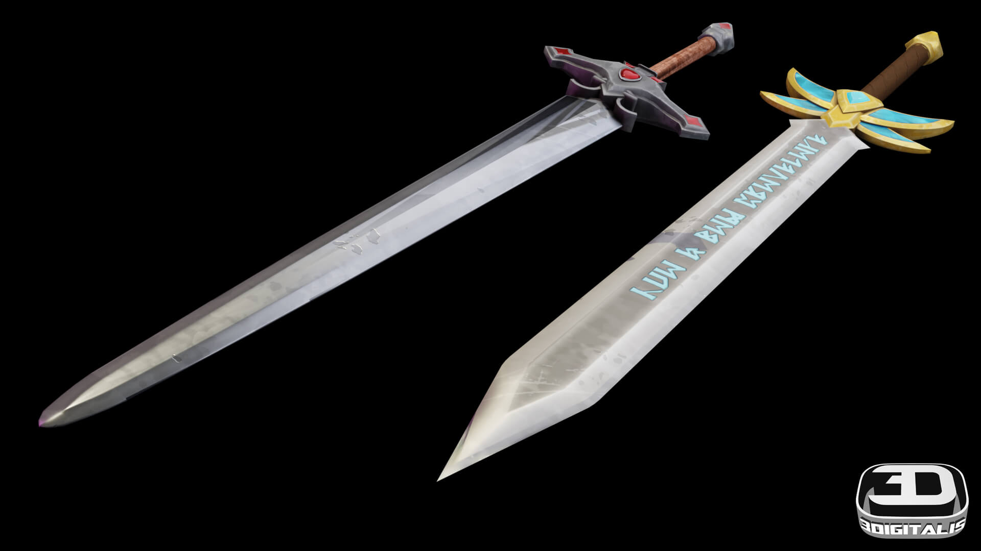 Modular Sword Pack #1 - 3D Model by 3Digitalis