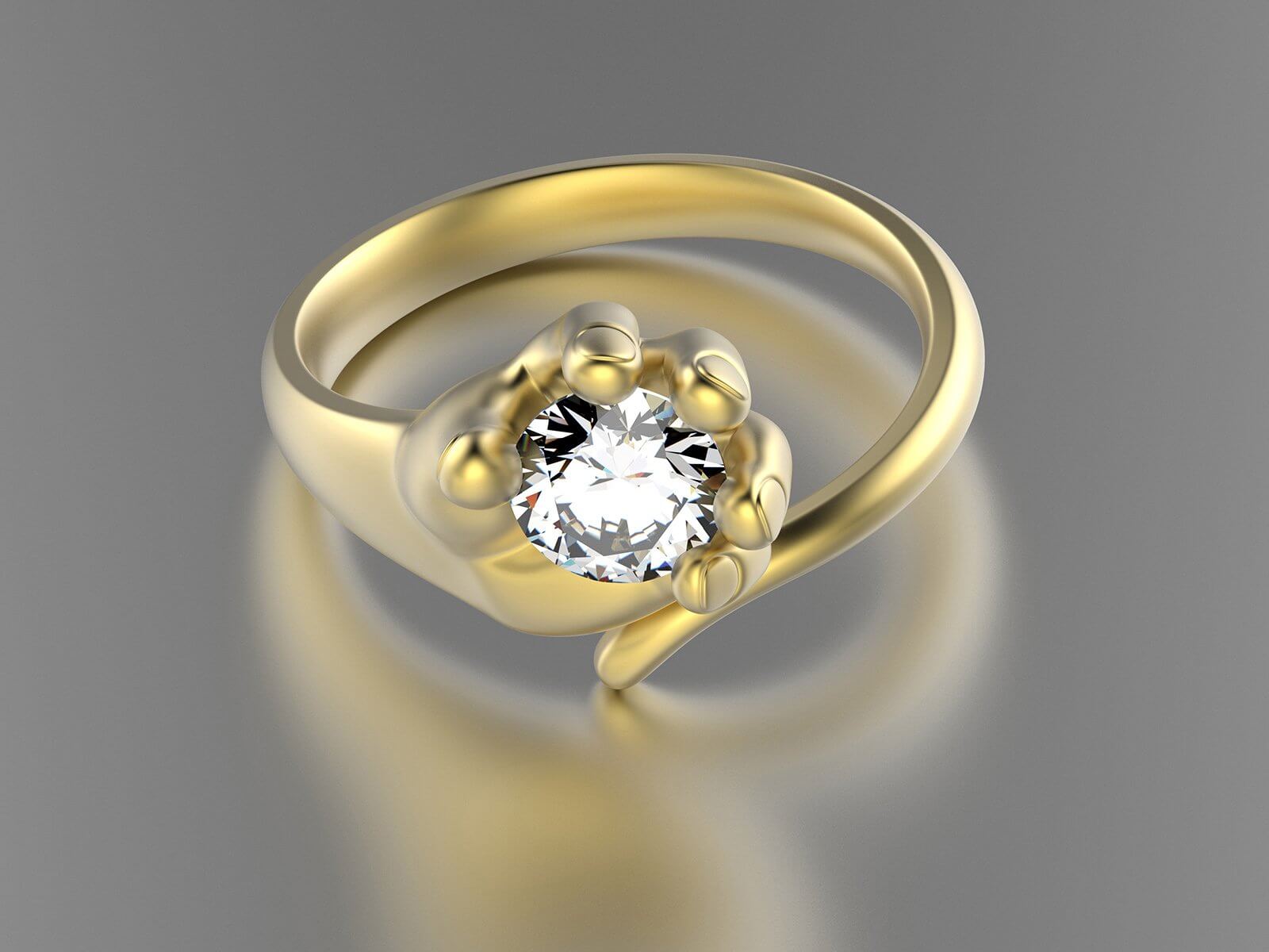 Baby Hand Shaped Ring 0031 V2 - 3D Model by 3djewelrysquad