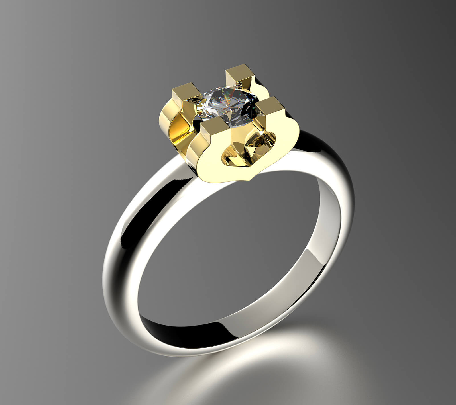 Engagement Ring With Set of Sizes 0074 - 3D Model by 3djewelrysquad