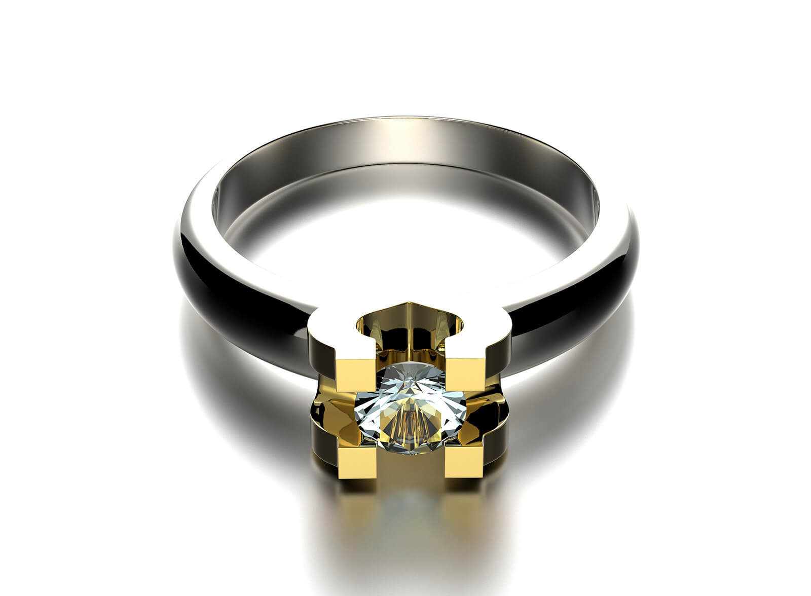 Engagement Ring With Set of Sizes 0074 - 3D Print Model by 3djewelrysquad