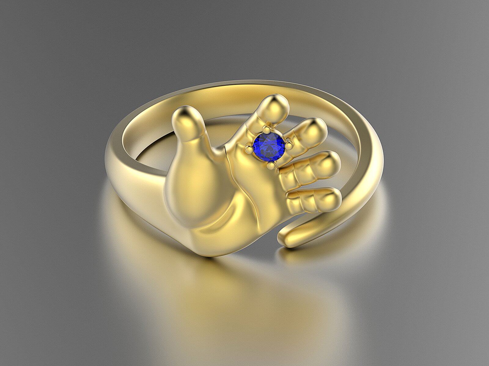 Hand Shaped Ring 0031 V1 - 3D Model by 3djewelrysquad