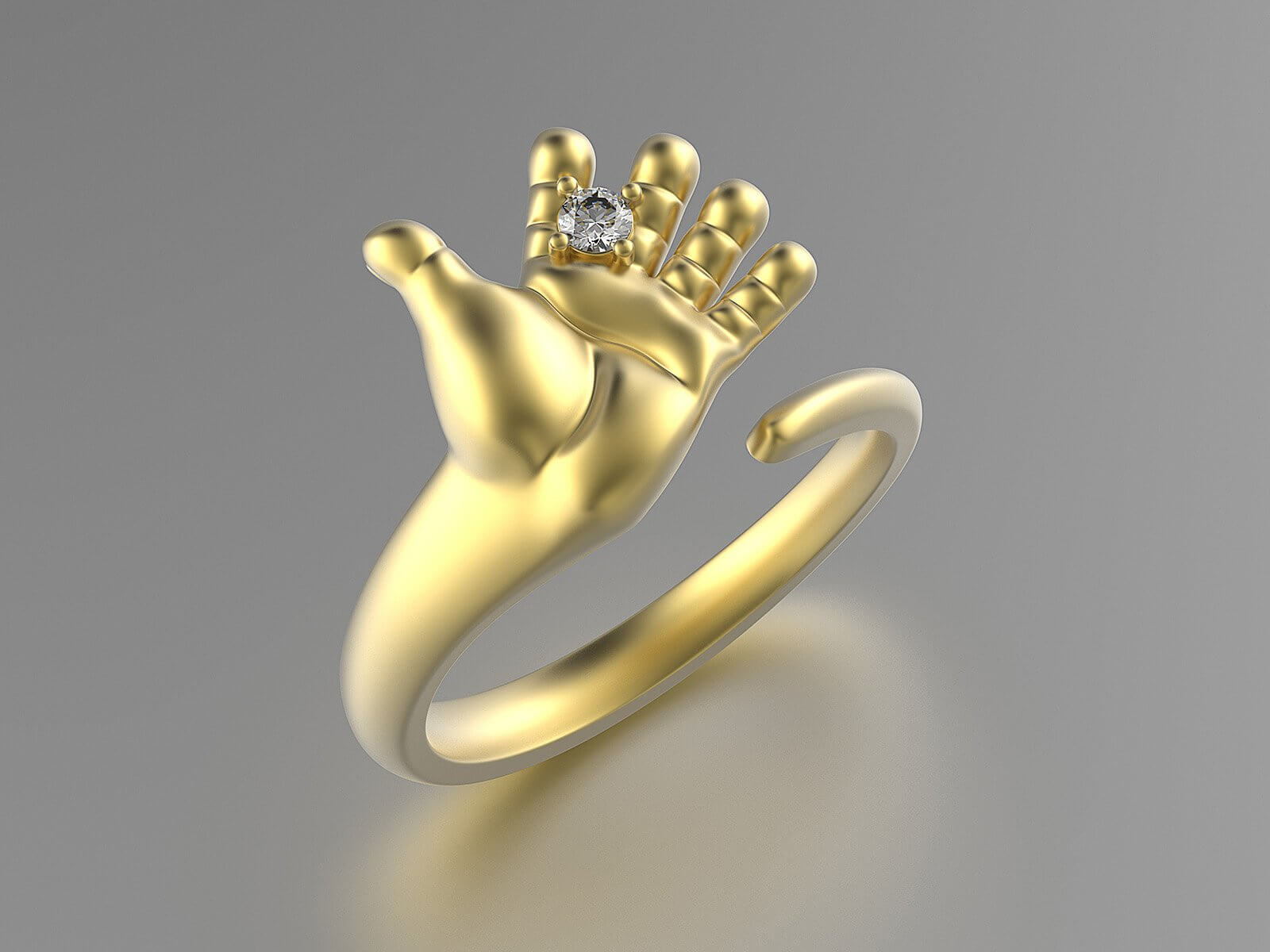 Hand Shaped Ring 0031 V1 - 3D Model by 3djewelrysquad