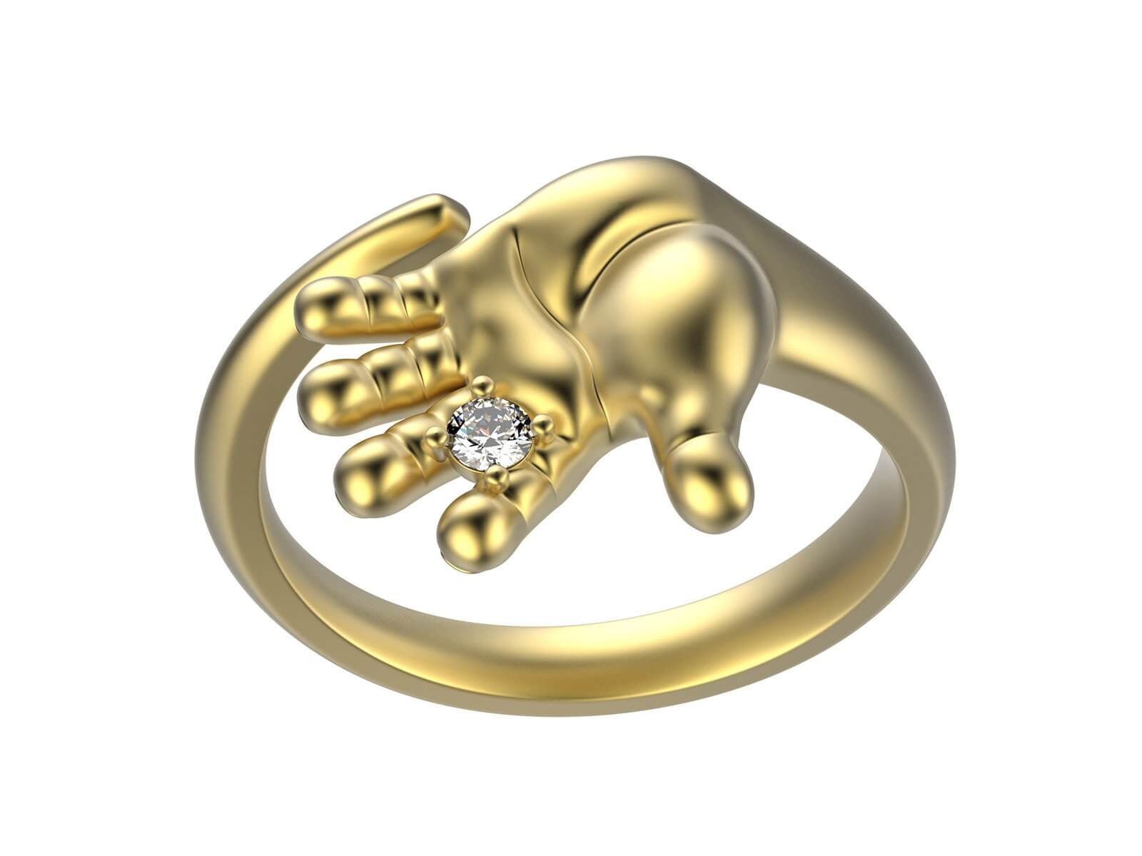 Hand Shaped Ring 0031 V1 - 3D Model by 3djewelrysquad