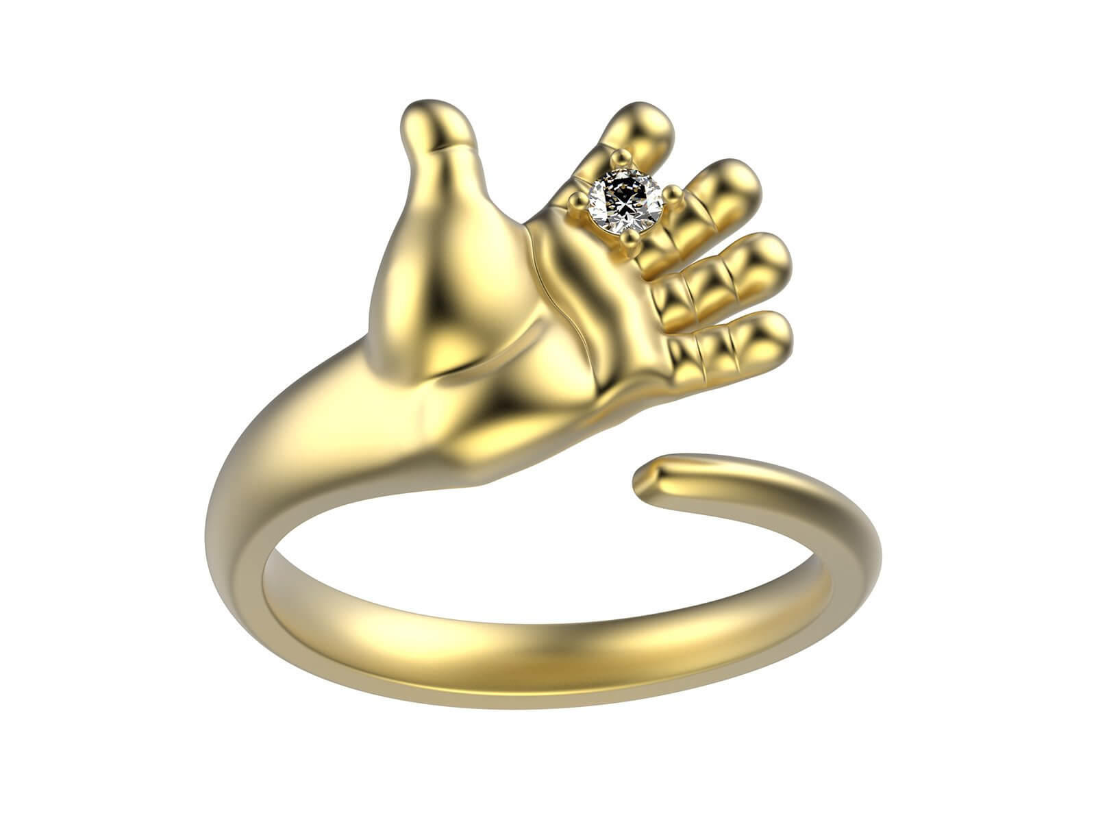 Hand Shaped Ring 0031 V1 - 3D Model by 3djewelrysquad