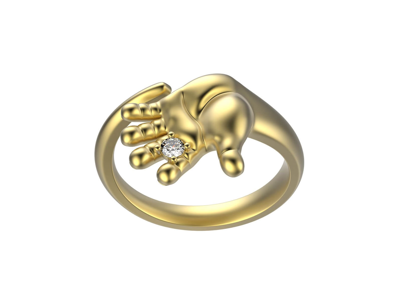 Hand Shaped Ring 0031 V1 - 3D Model by 3djewelrysquad