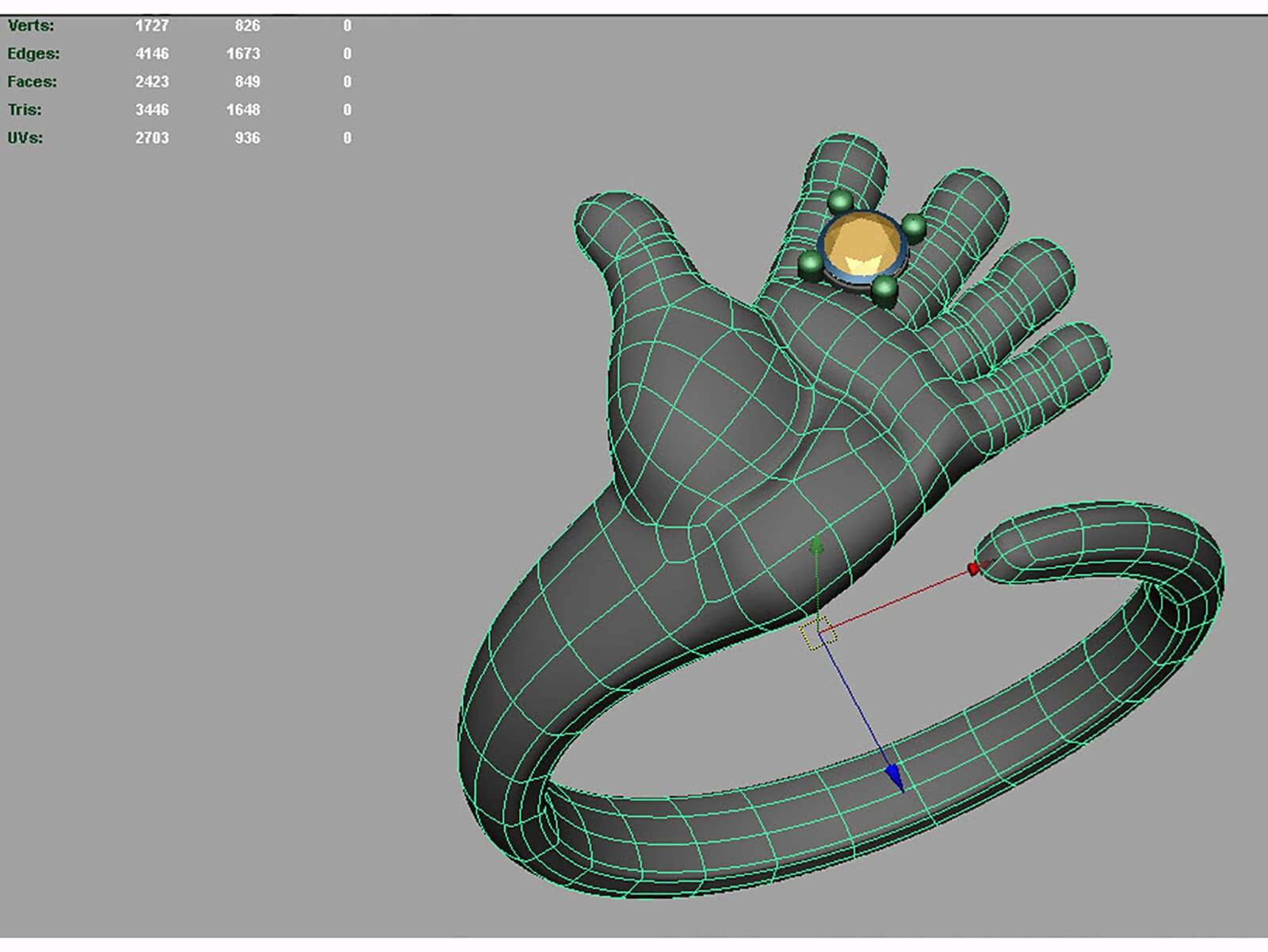 Hand Shaped Ring 0031 V1 - 3D Model by 3djewelrysquad