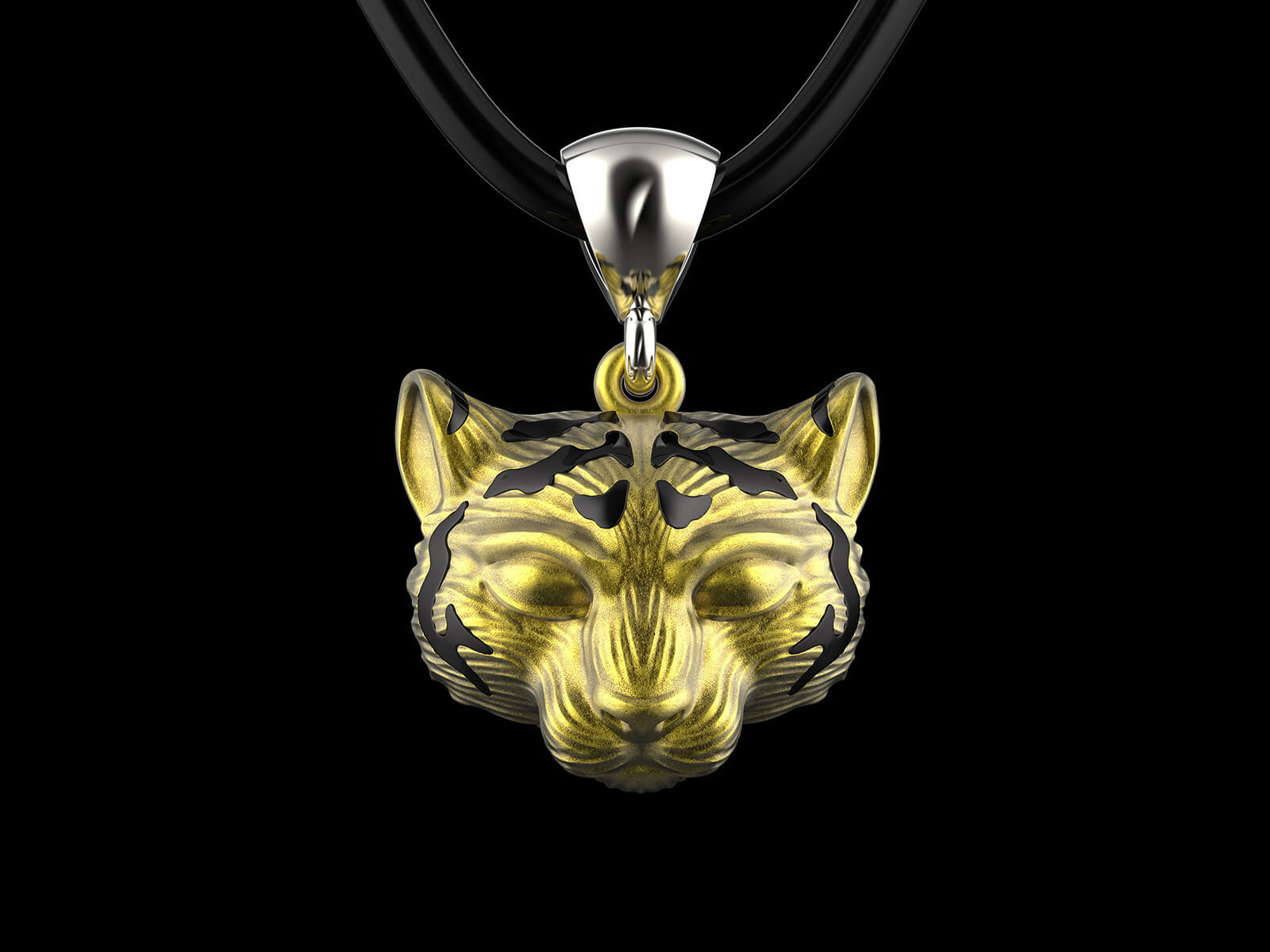 Pendant Tiger Cub Head 0199_2 - 3D Model by 3djewelrysquad