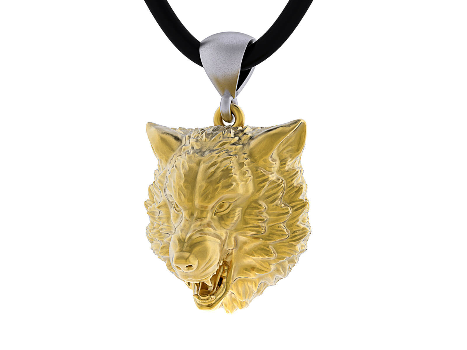 Wolf Head Pendant 0190 - 3D Model by 3djewelrysquad