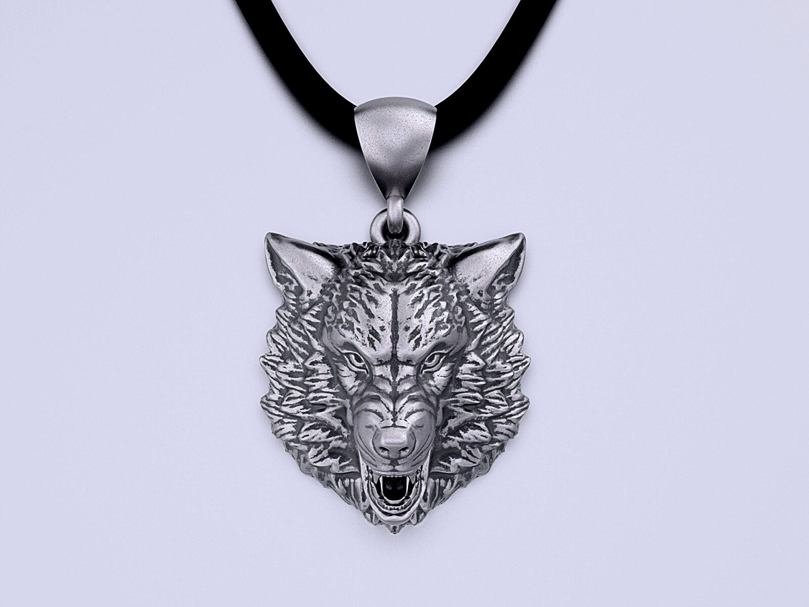 Wolf Head Pendant 0190 - 3D Model by 3djewelrysquad