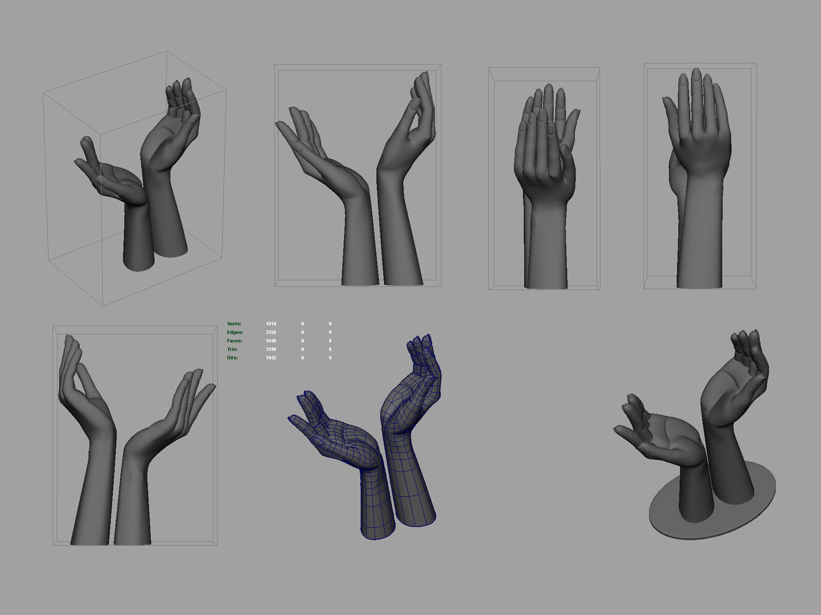 Raised Hands 0185 - 3D Model by 3djewelrysquad