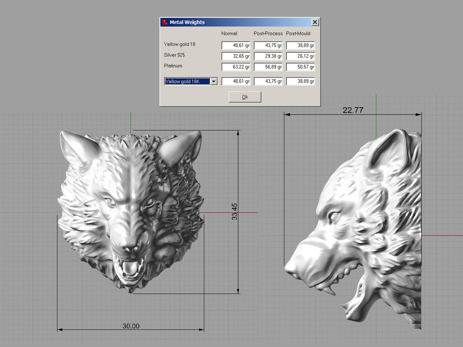 Stylized Wolf Head 0190 - 3D Print Model by 3djewelrysquad