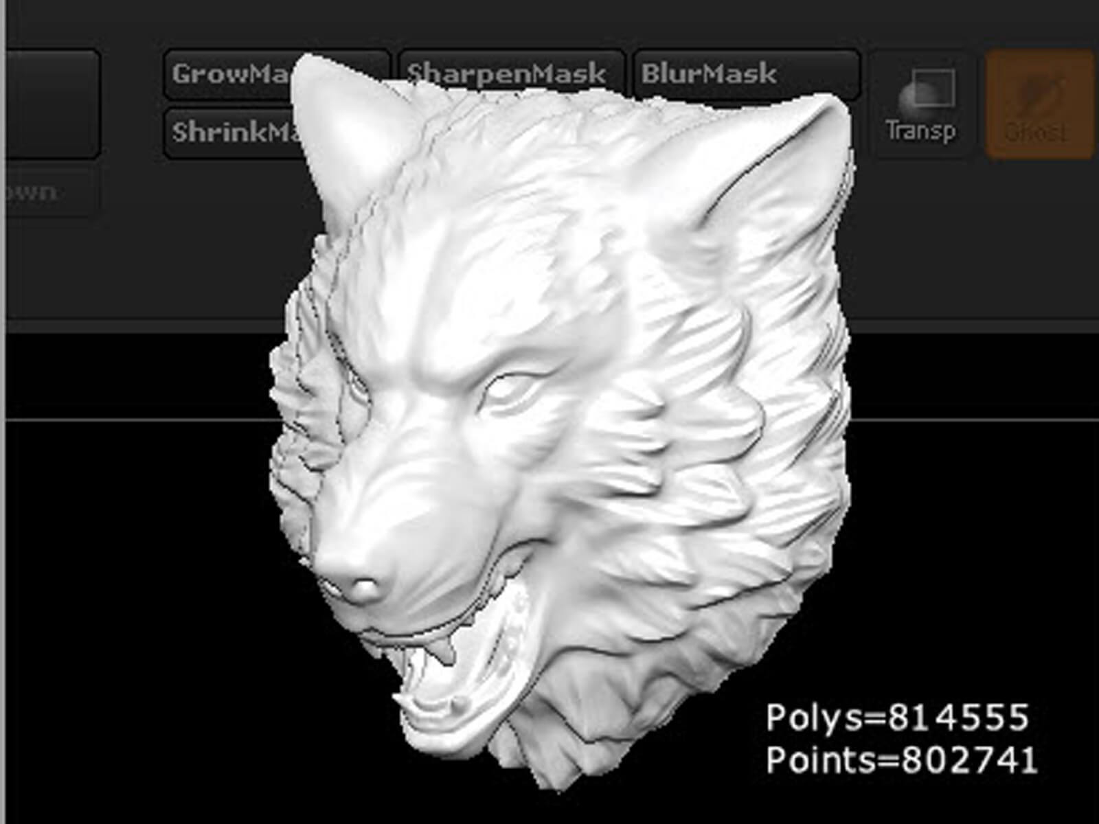 Stylized Wolf Head 0190 - 3D Print Model by 3djewelrysquad