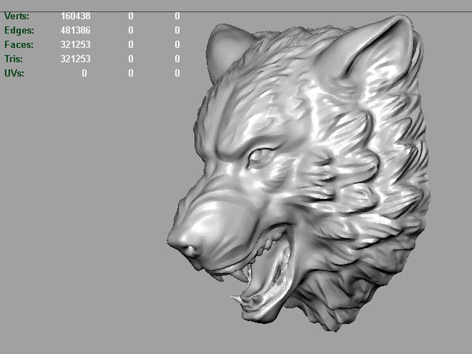 Stylized Wolf Head 0190 - 3D Print Model by 3djewelrysquad