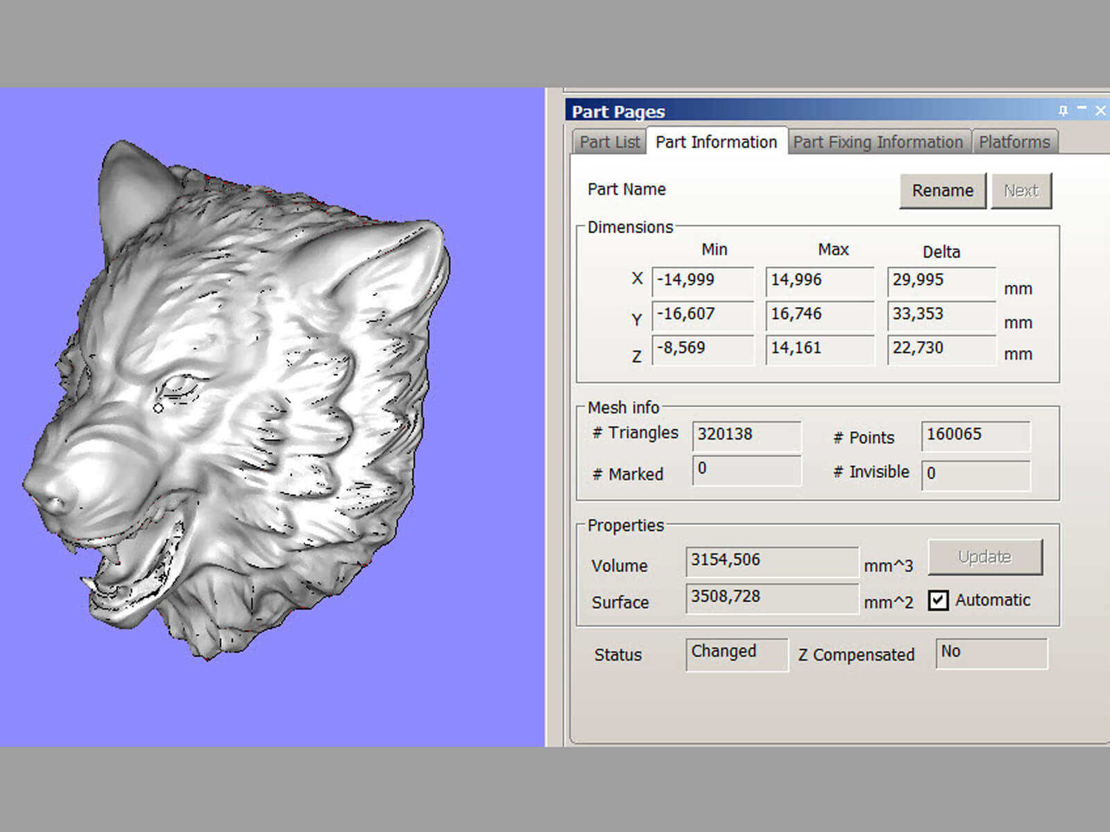 Stylized Wolf Head 0190 - 3D Print Model by 3djewelrysquad