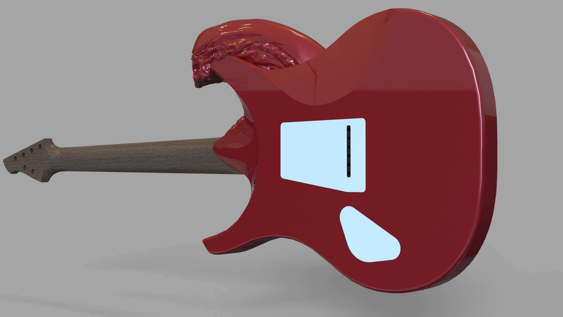 Alien Guitar for CNC Woodworking - 3D Model by 3DKingX
