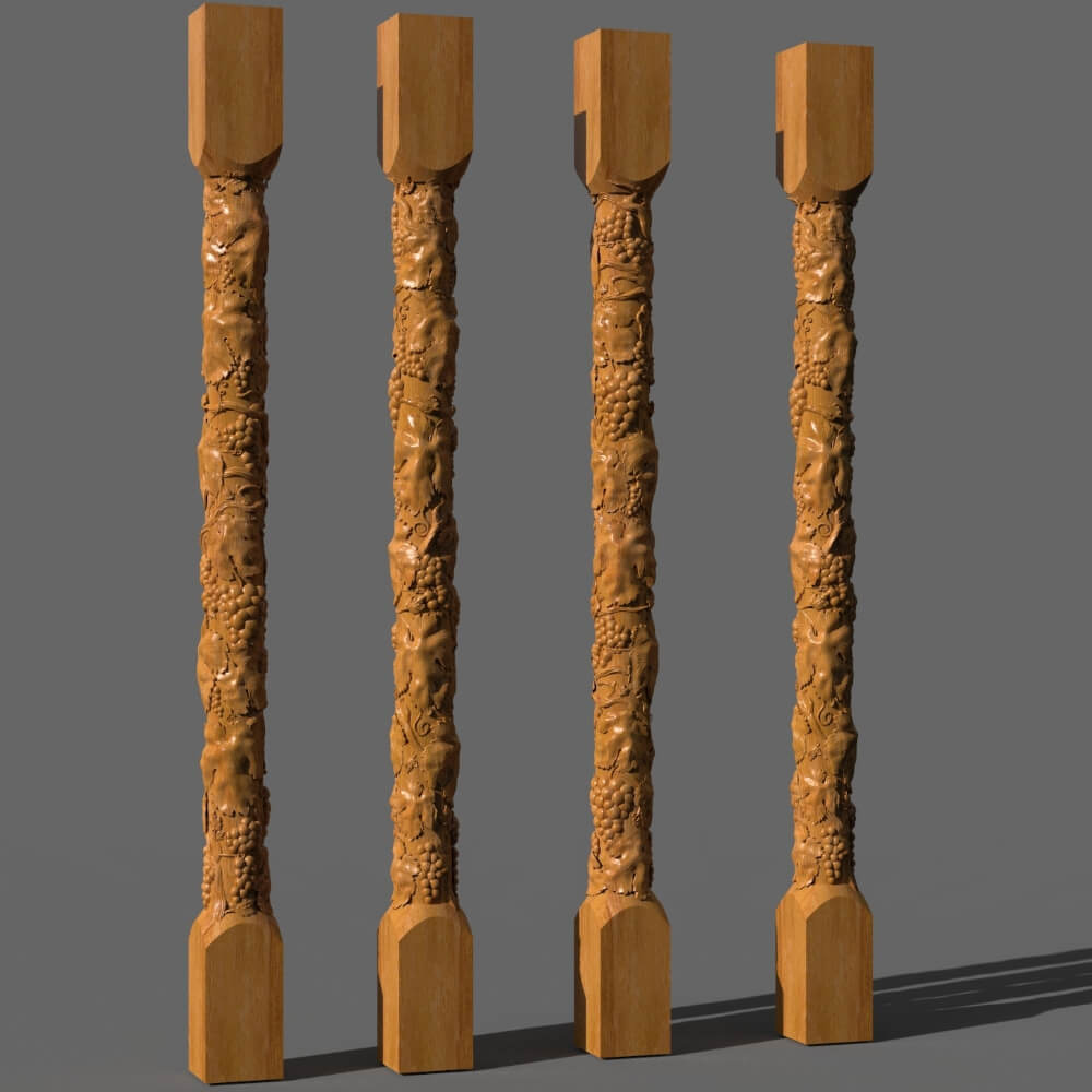 Grapes Column for CNC Milling - 3D Model by 3DKingX