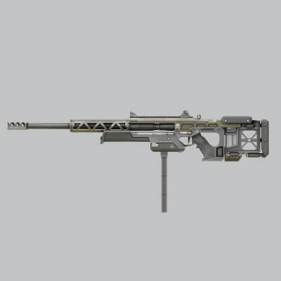 Sentinel Bolt-Action Sniper Rifle 3D Model by 3DLIQUAD