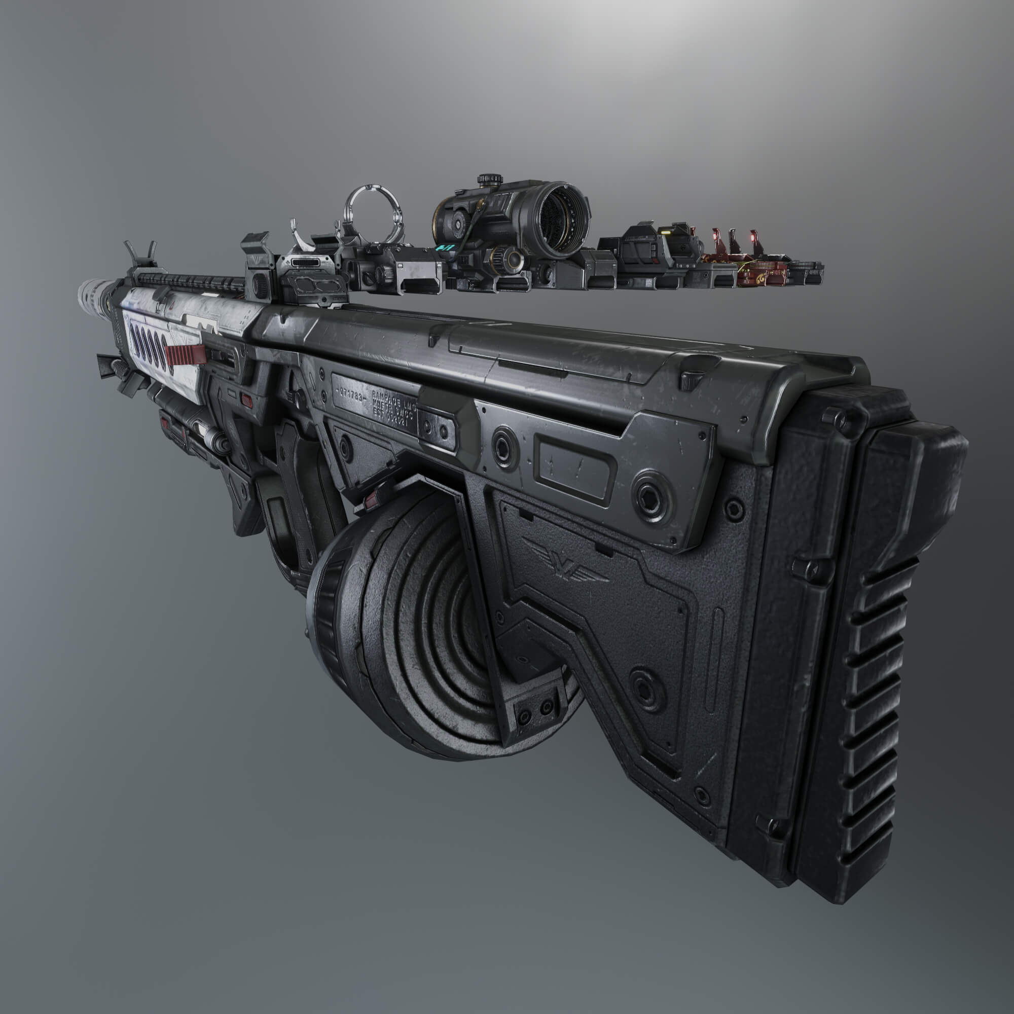 Rampage Lmg for Blender - 3D Model by 3DLIQUAD