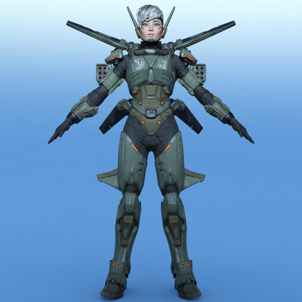 Valkyrie Titan Tested Outfit for Genesis 8 Female - Daz Content by 3DLIQUAD