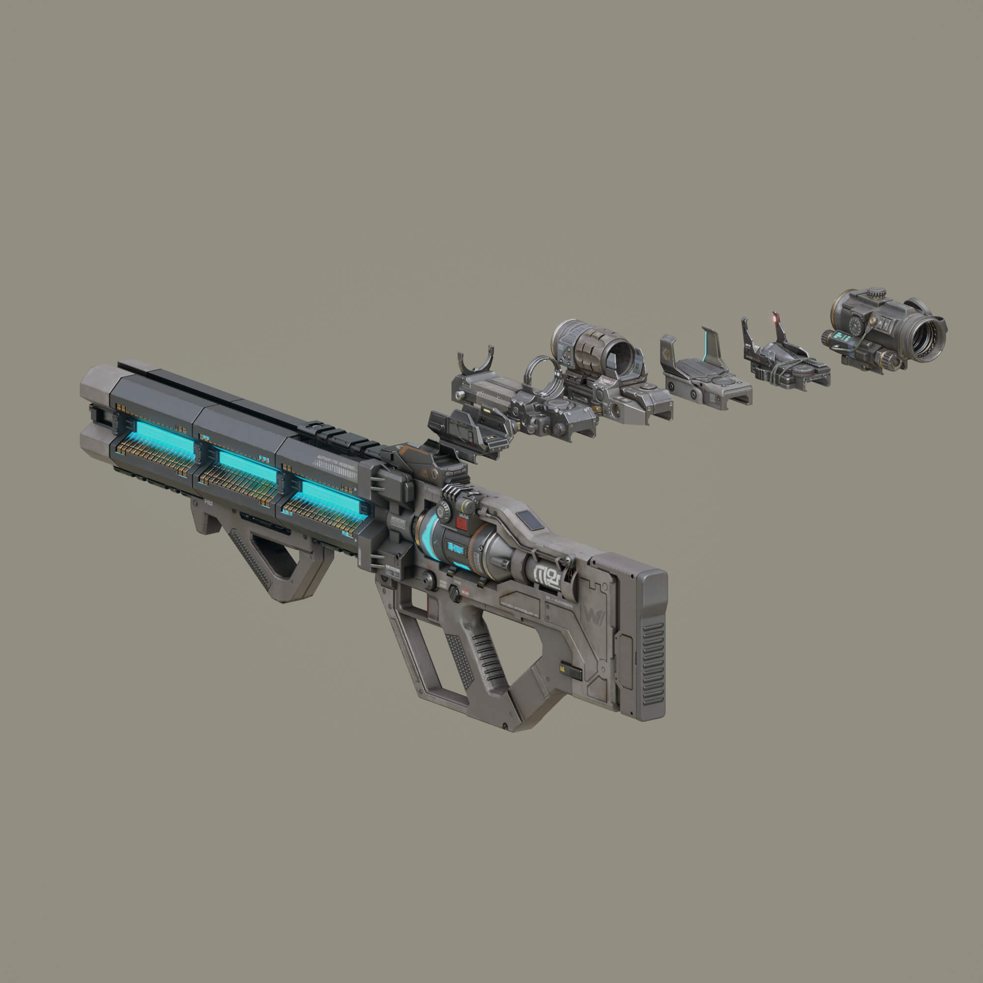Havoc Rifle for Blender - 3D Model by 3DLIQUAD