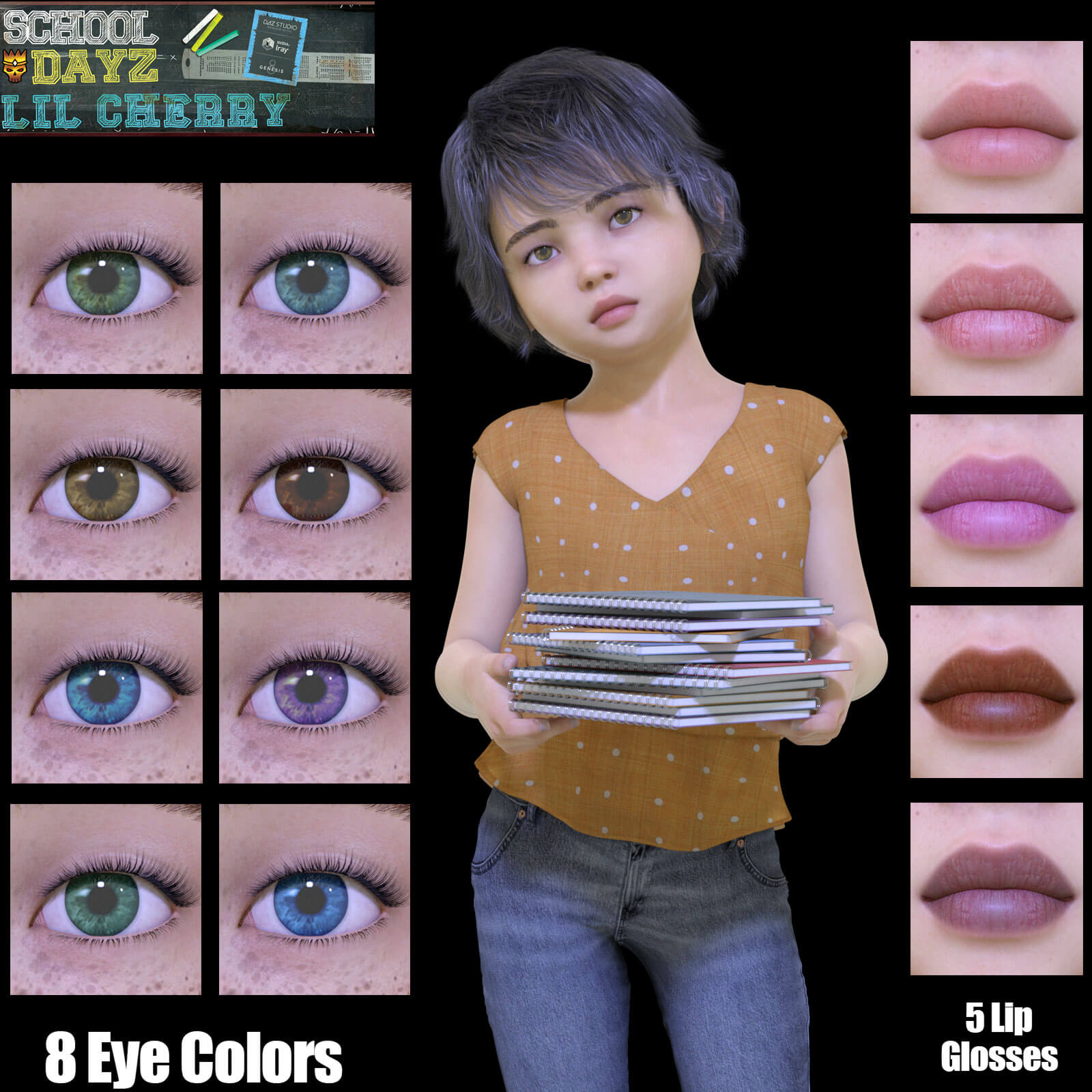 School Dayz: Lil Cherry for Genesis 8 Females - Daz Content by 3DLoki