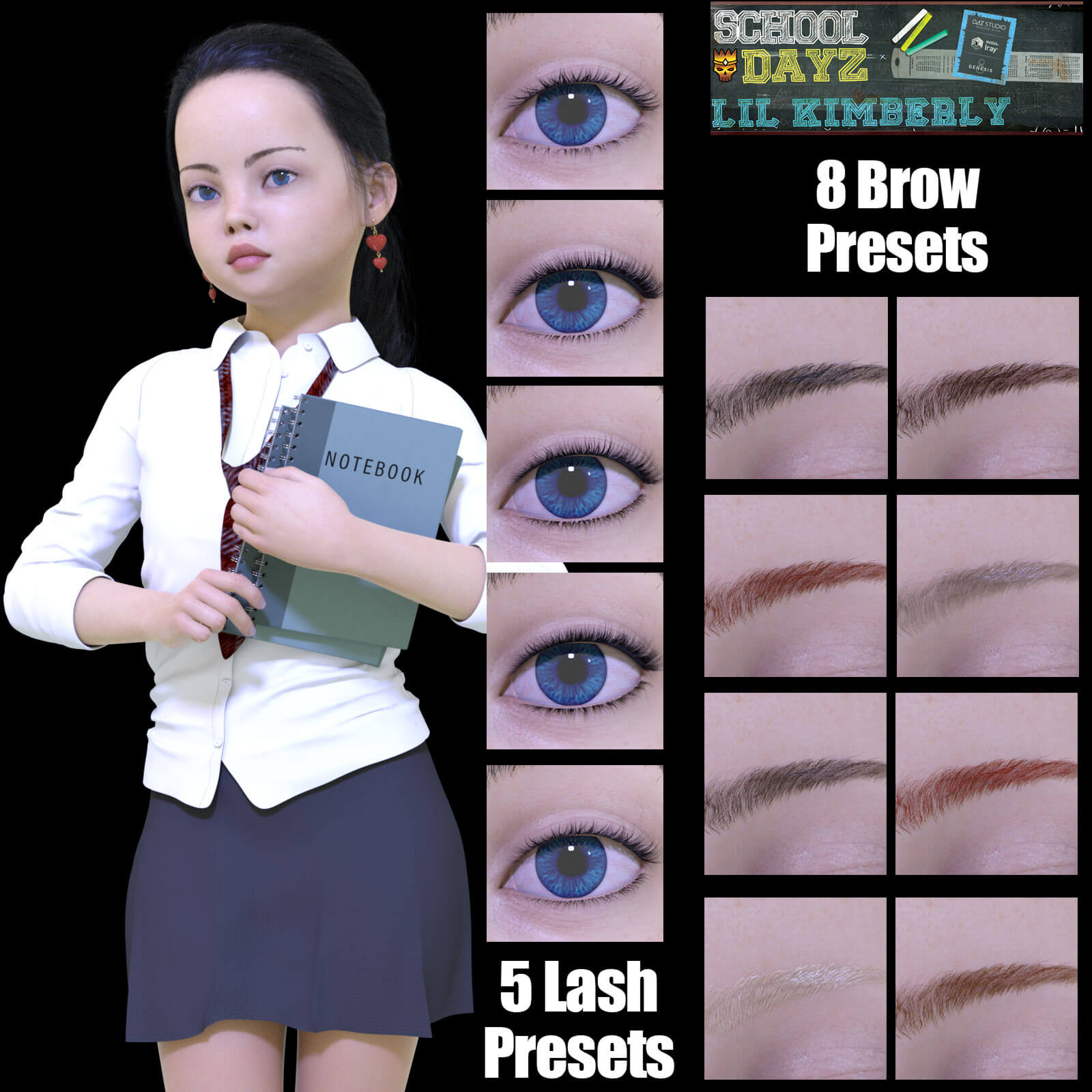 School Dayz: Lil Kimberly for Genesis 8 Females - Daz Content by 3DLoki