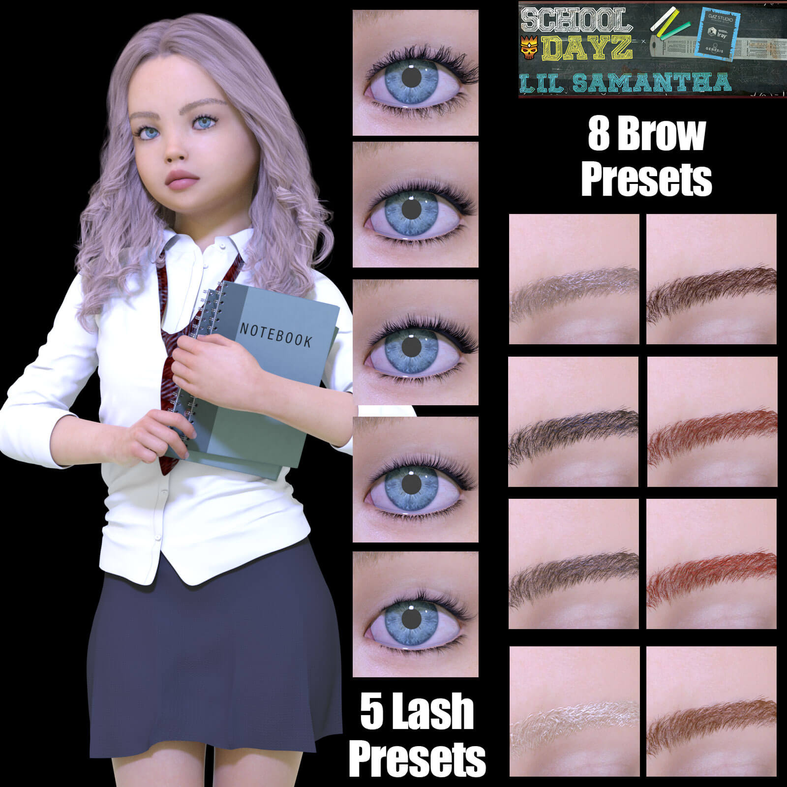 School Dayz: Lil Samantha for Genesis 8 Females - Daz Content by 3DLoki
