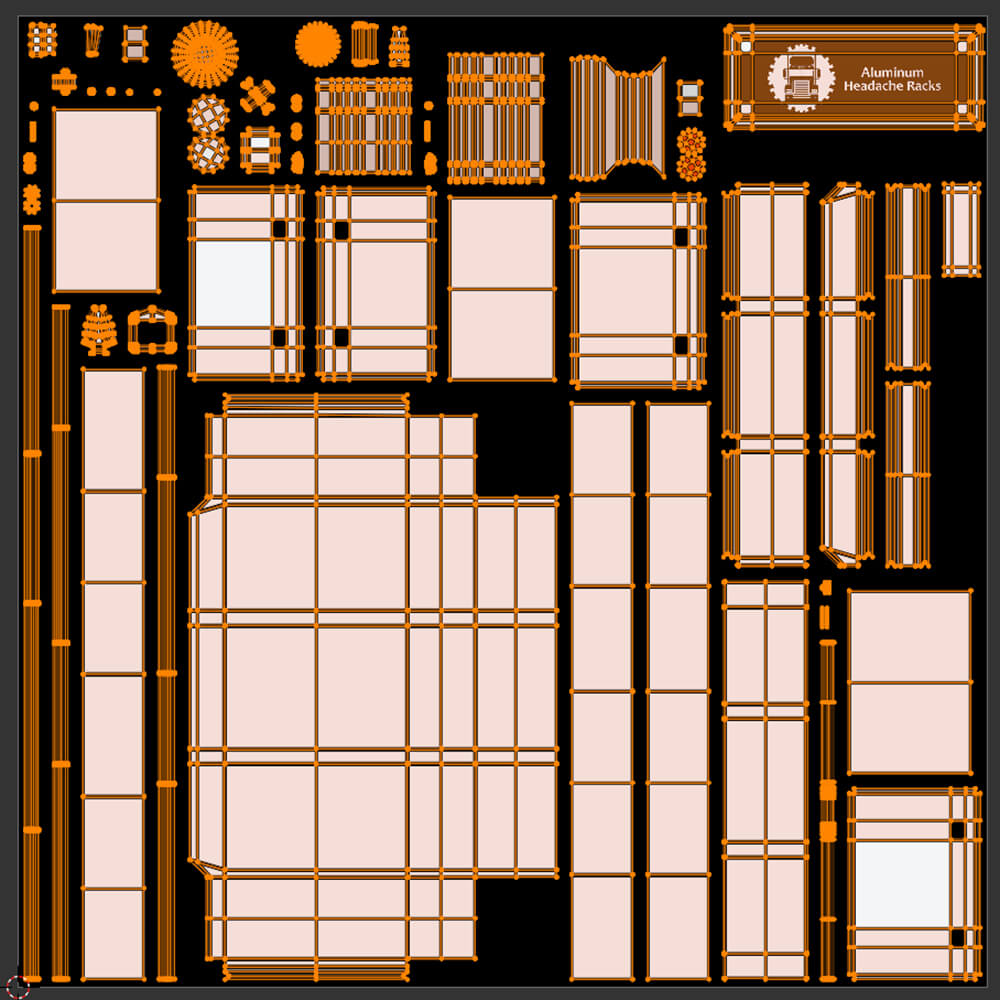 Aluminum Enclosed Headache Rack - 3D Model by 3Dmae