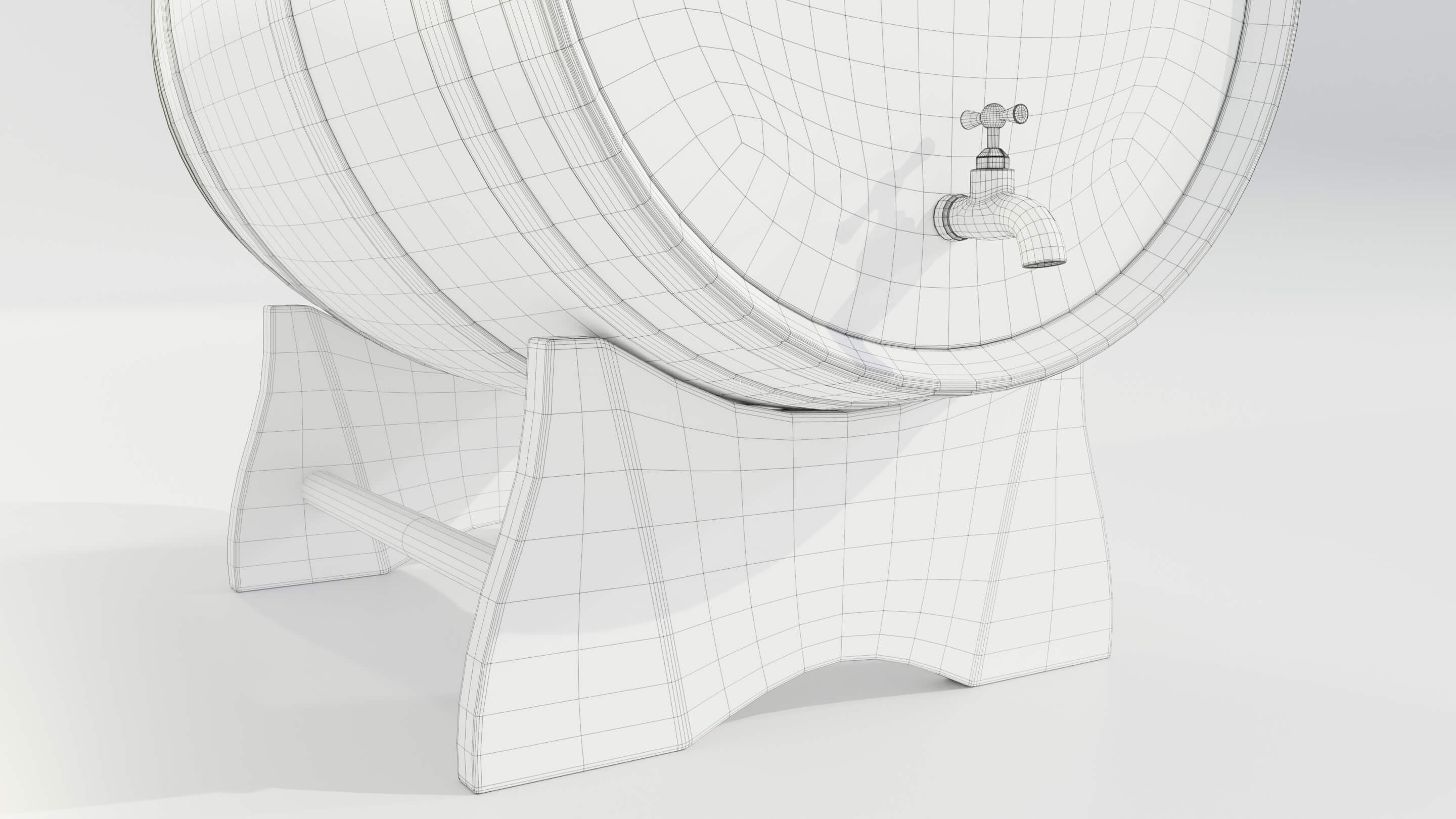 Wooden Barrels - 3D Model by 3Dmae