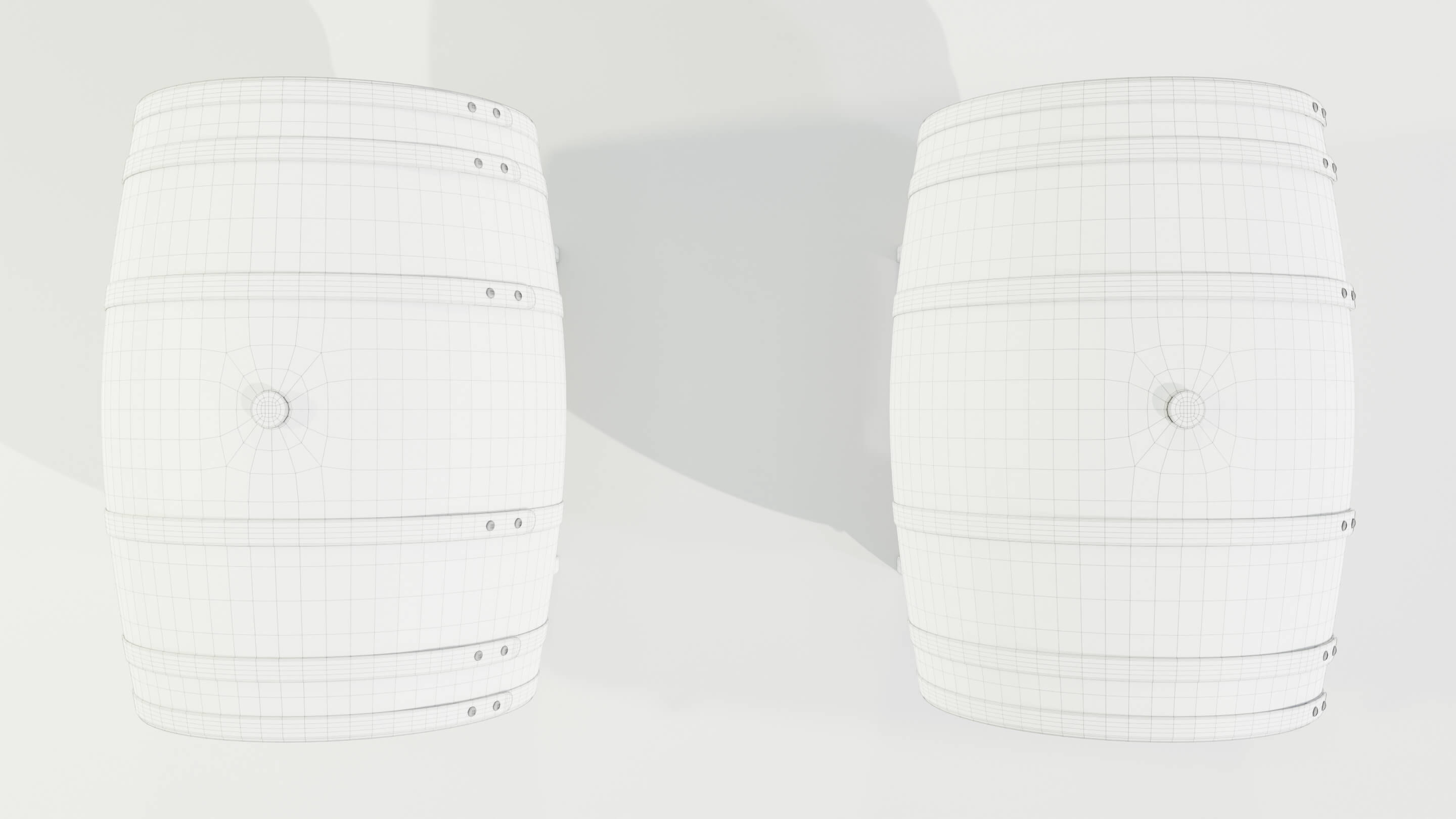 Wooden Barrels - 3D Model by 3Dmae