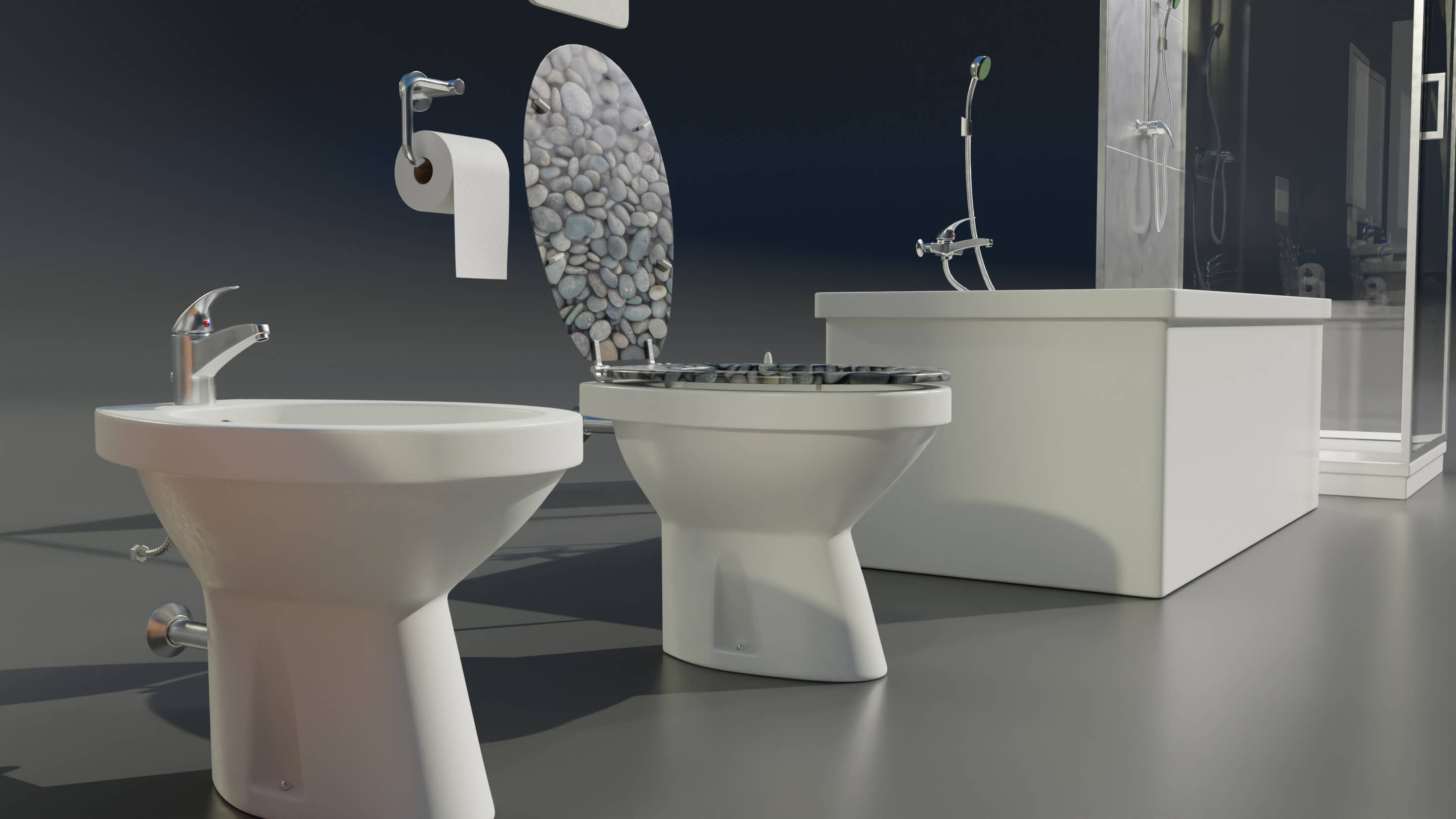 Bathroom Complete Furniture Set - 3D Model by 3Dmae