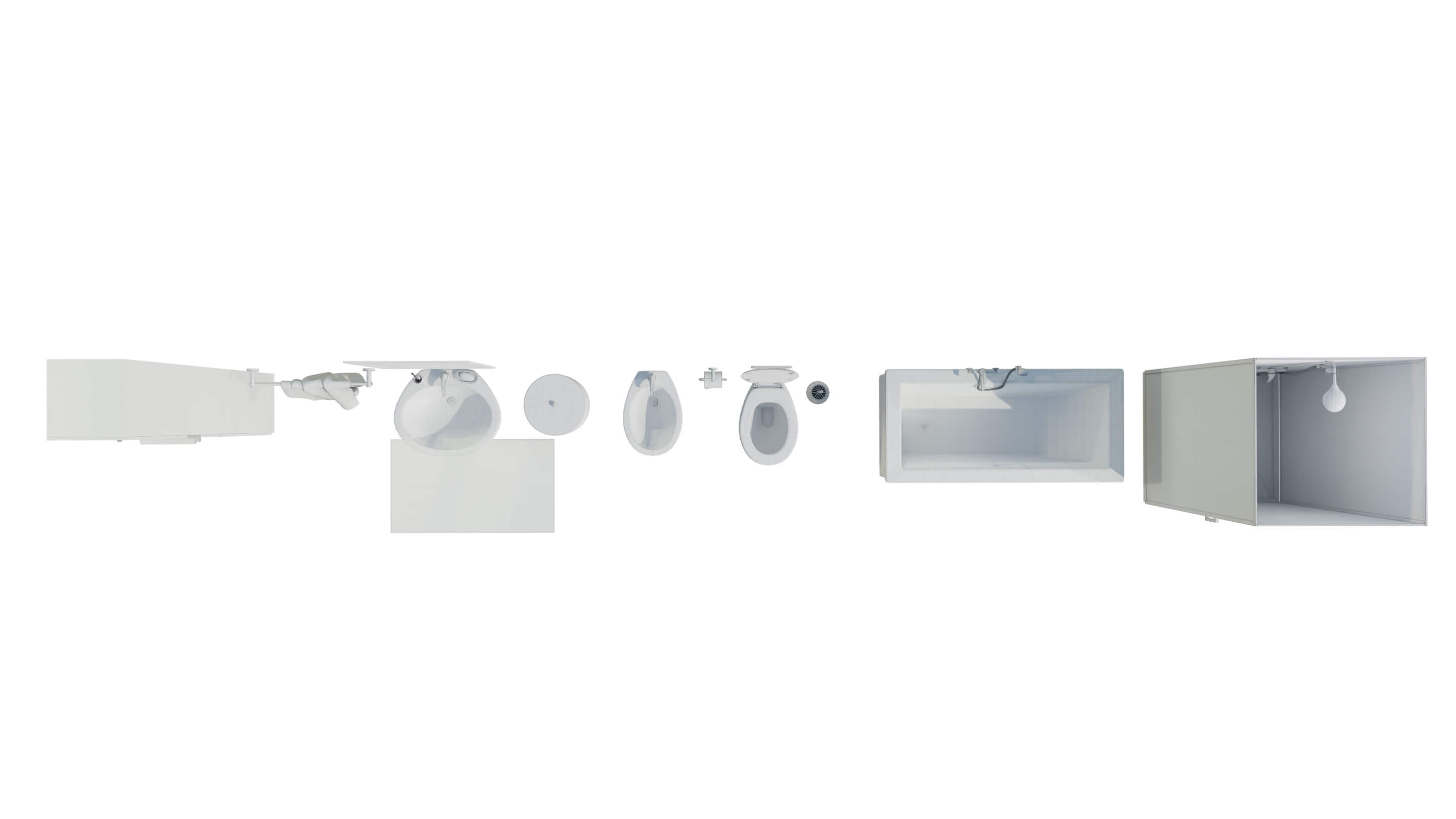 Bathroom Complete Furniture Set - 3D Model by 3Dmae