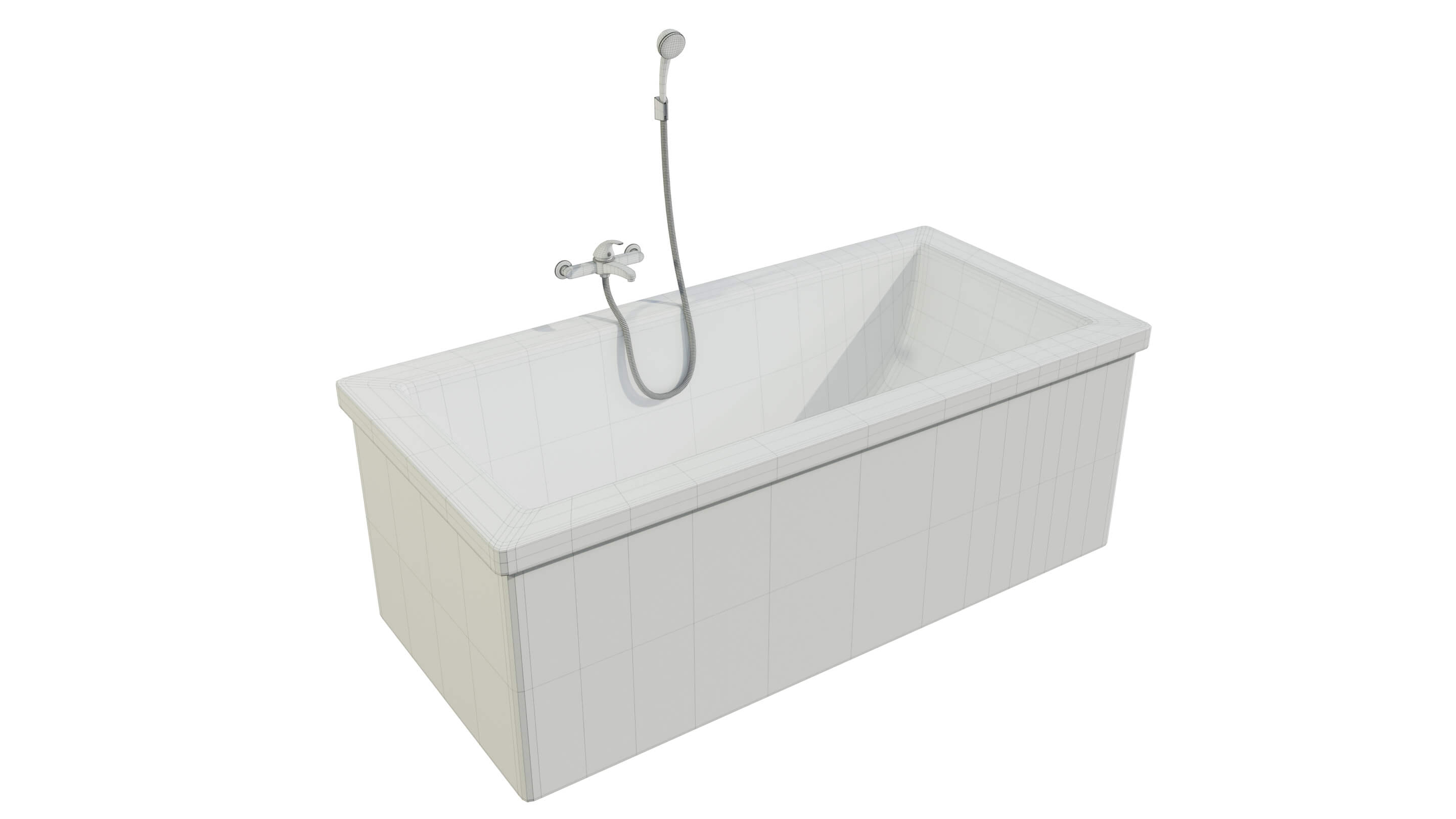 Bathtub With Faucet - 3D Model by 3Dmae