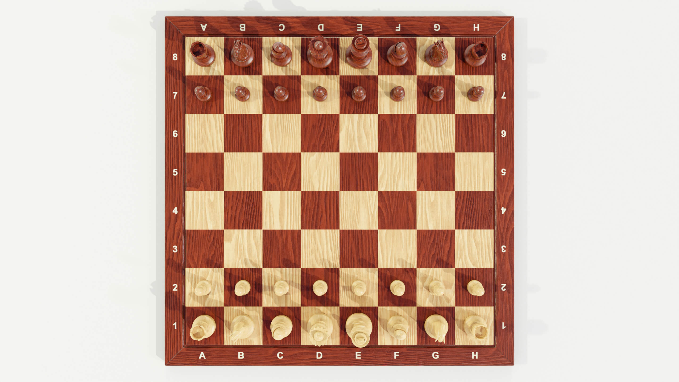 Wooden Chess Set - 3D Model by 3Dmae