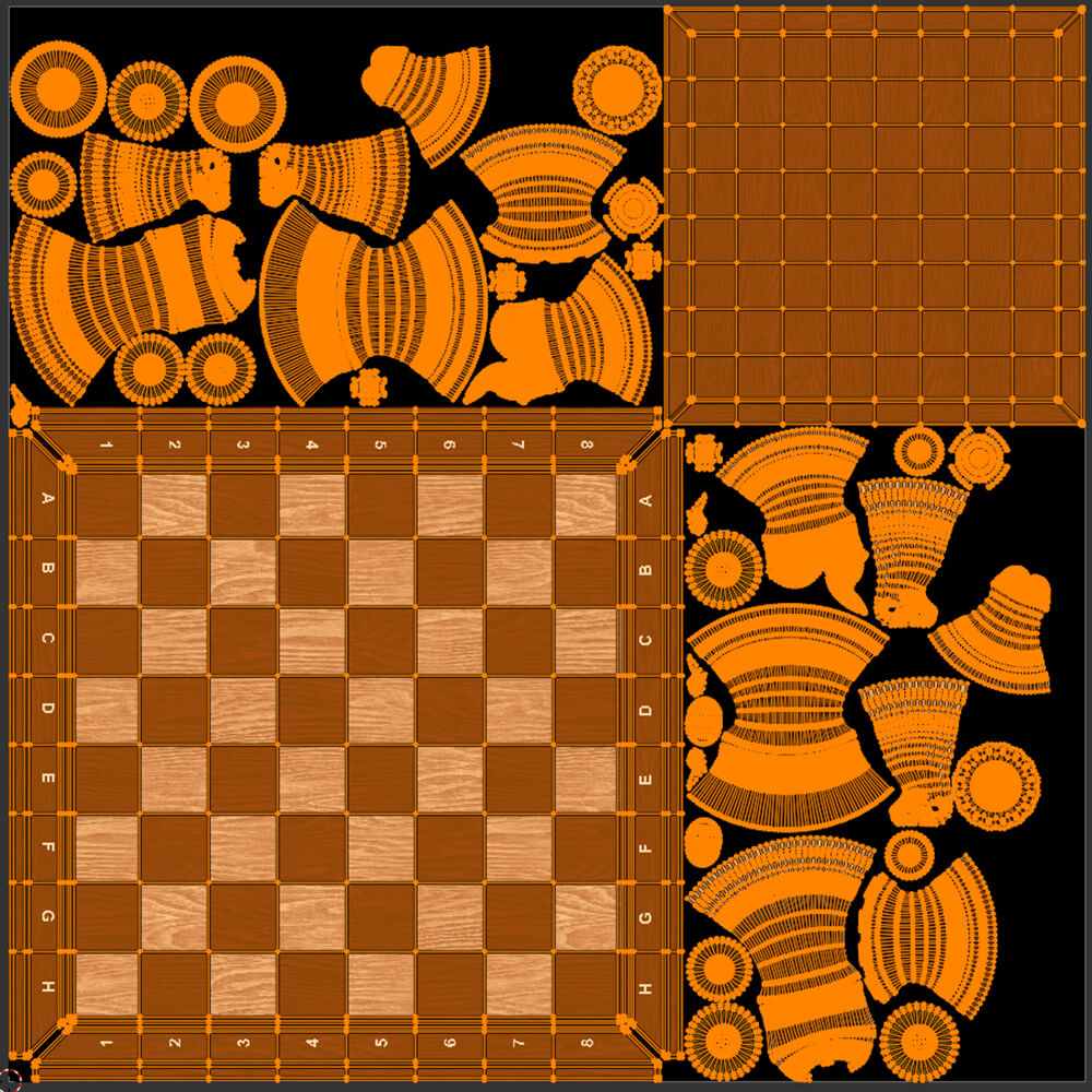 Wooden Chess Set - 3D Model by 3Dmae