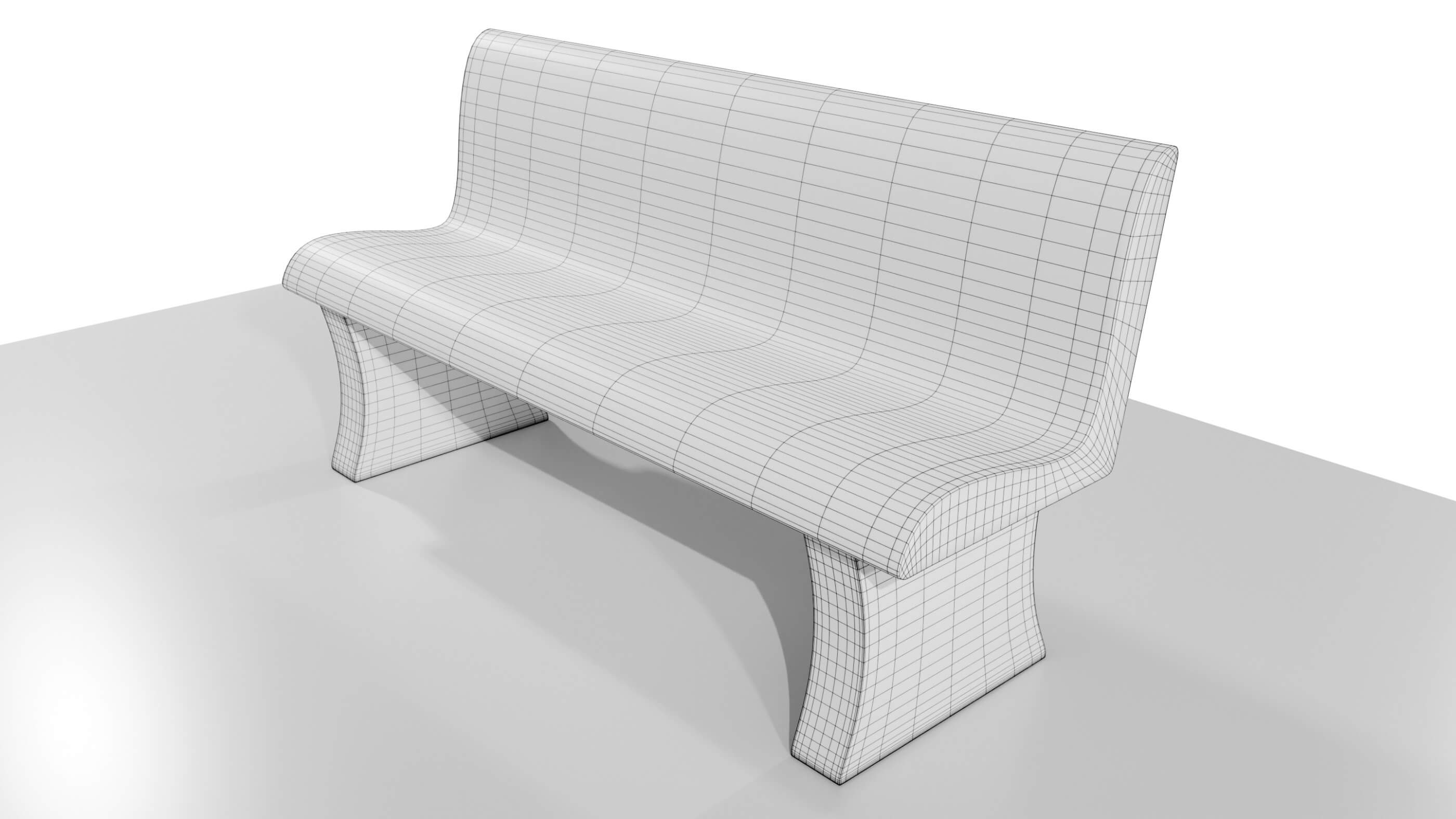 Concrete Bench - 3D Model by 3Dmae