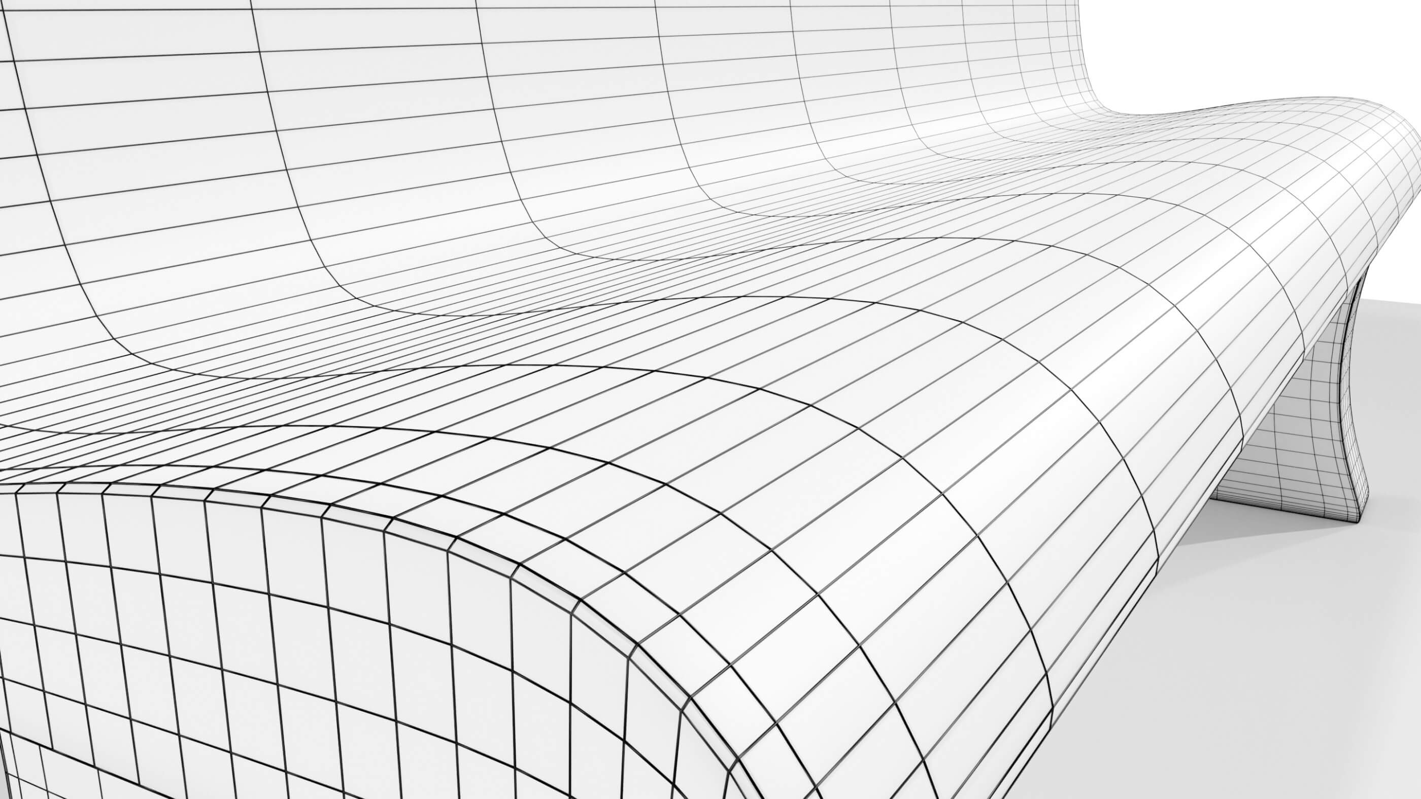 Concrete Bench - 3D Model by 3Dmae