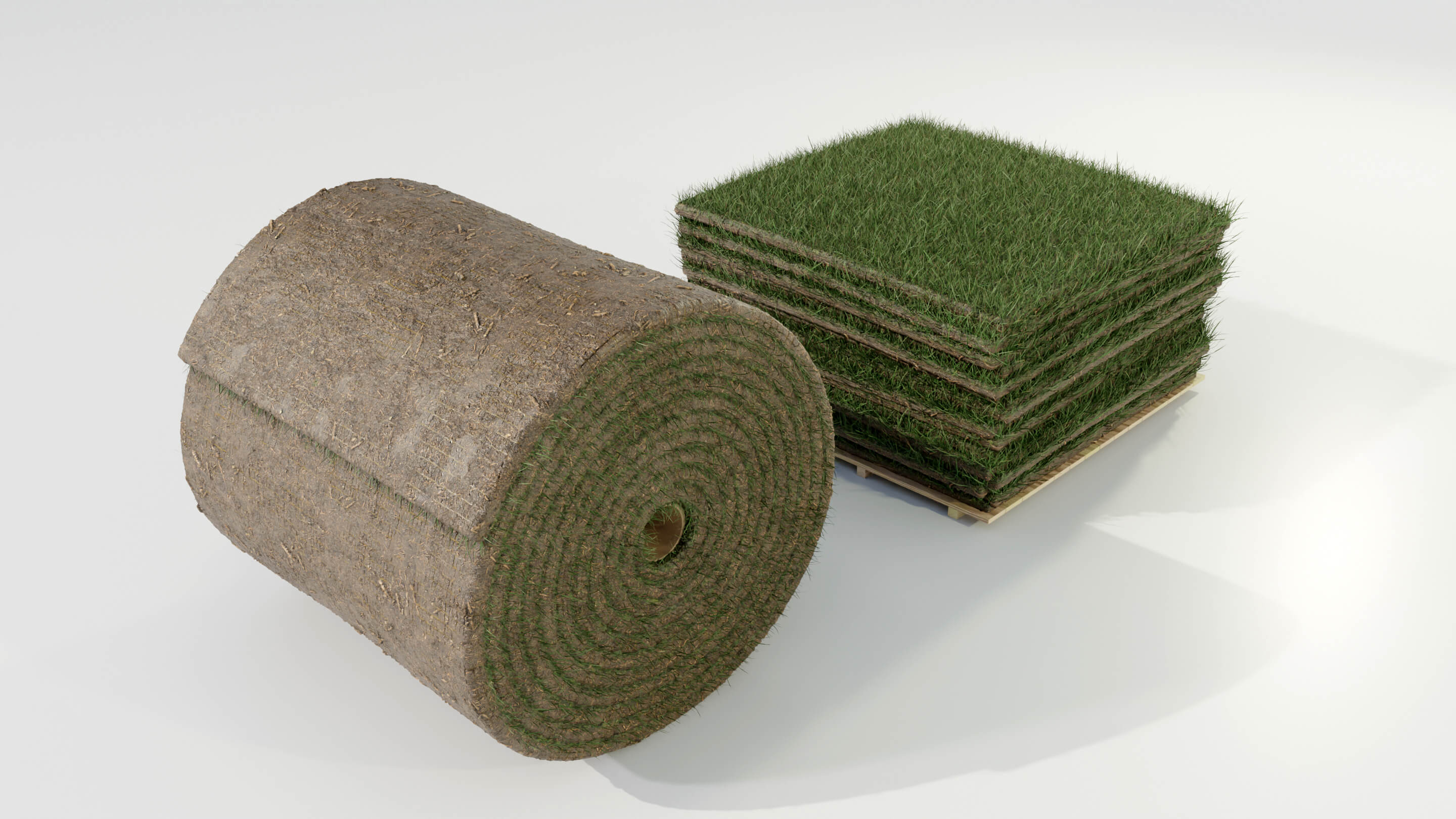 Grass Sod Stack and Roll - 3D Model by 3Dmae