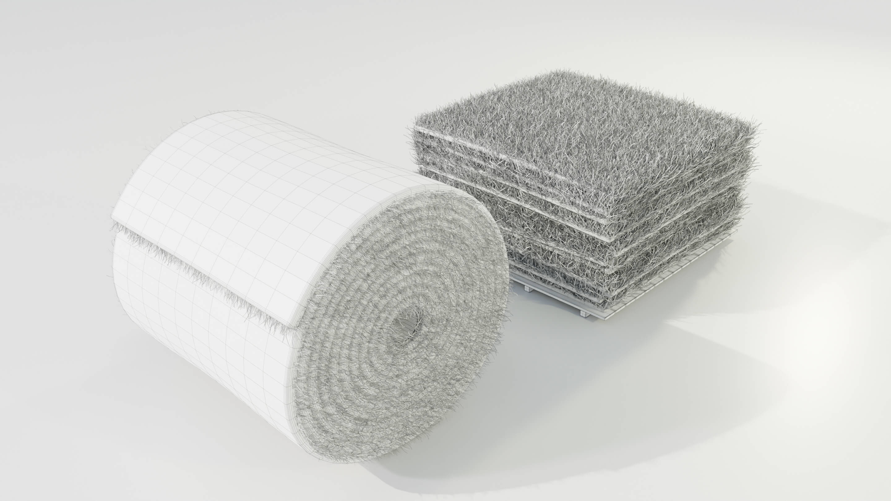 Grass Sod Stack and Roll - 3D Model by 3Dmae