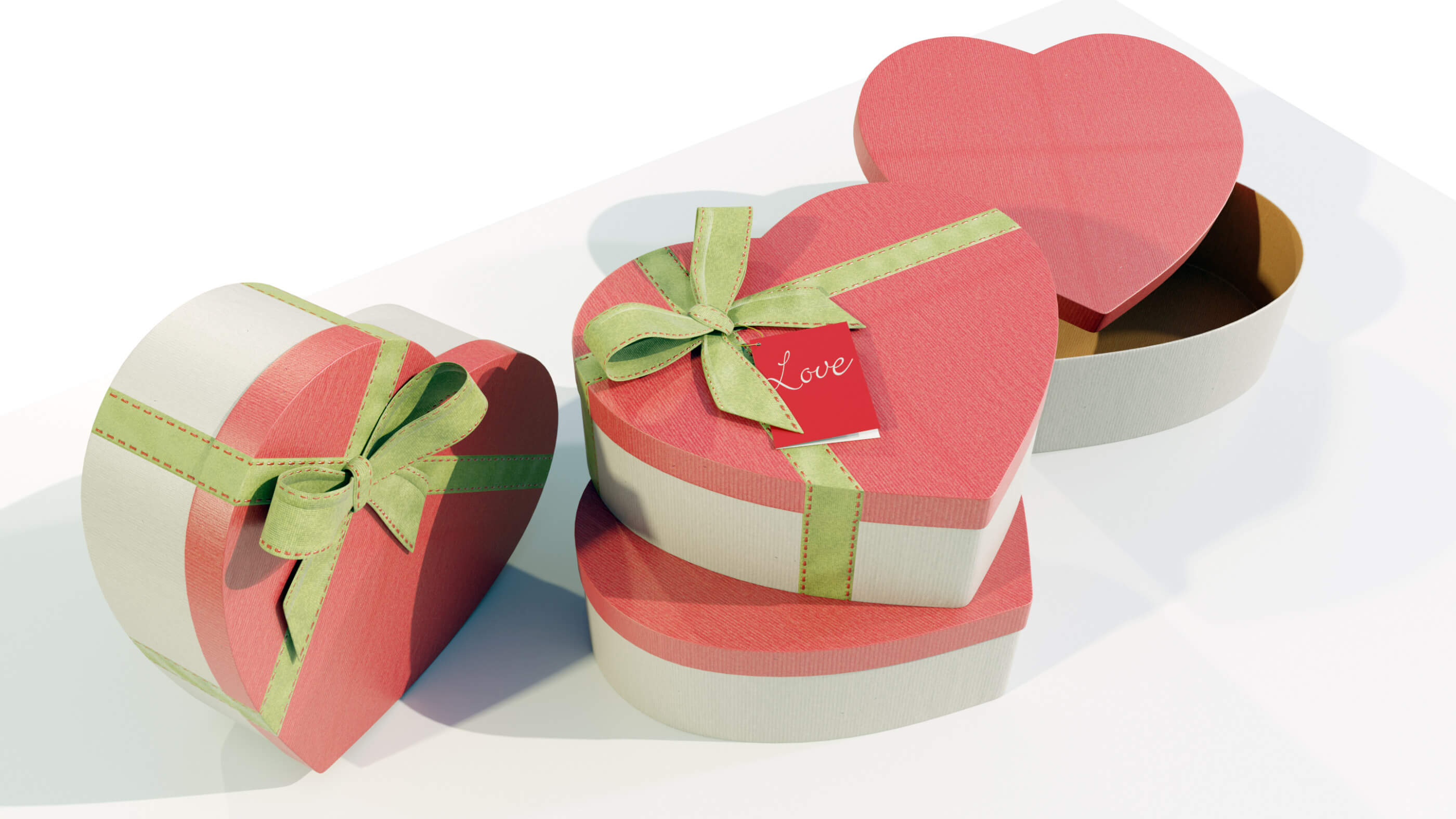 Heart Shaped Gift Box - 3D Model by 3Dmae