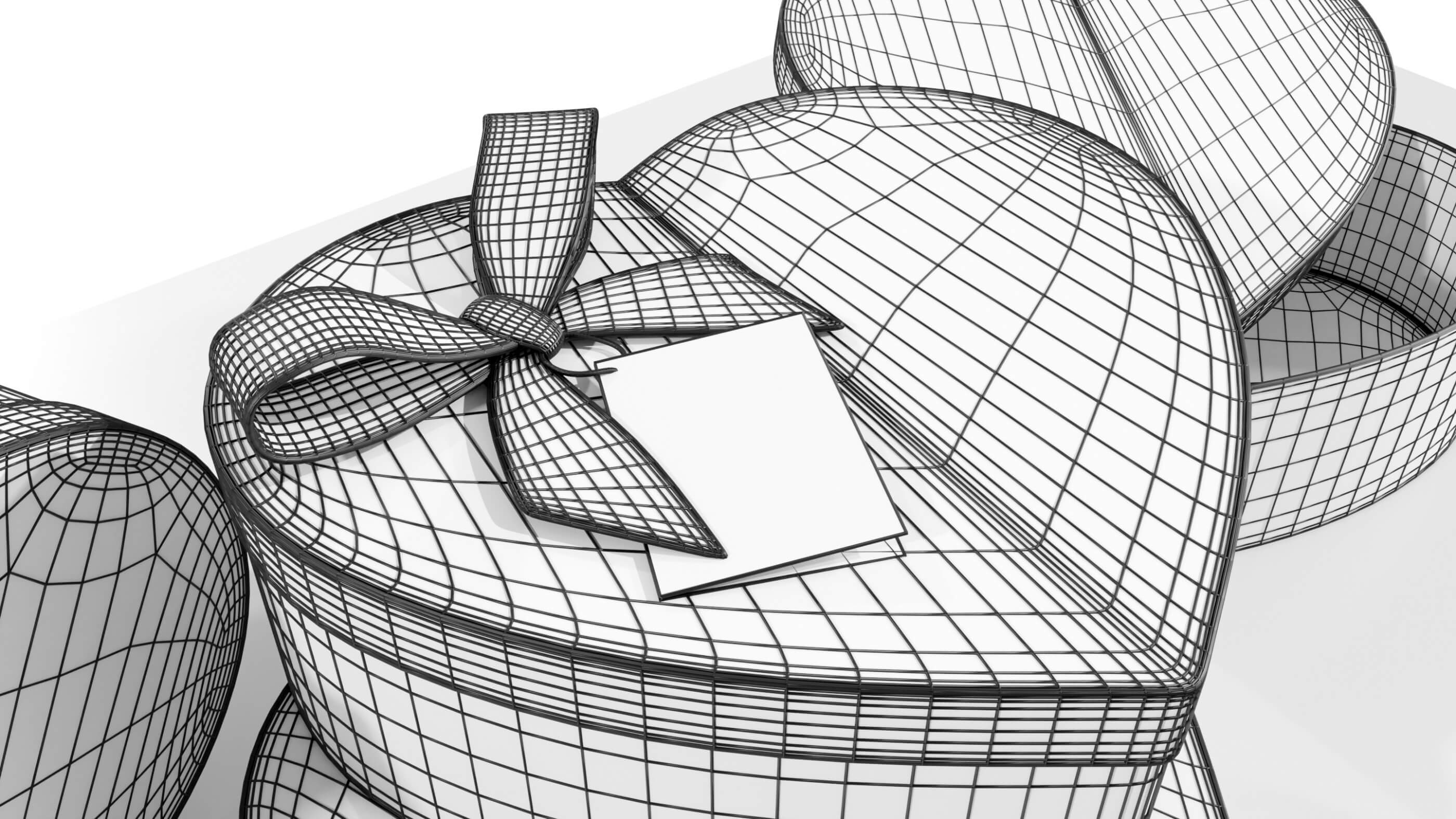 Heart Shaped Gift Box - 3D Model by 3Dmae