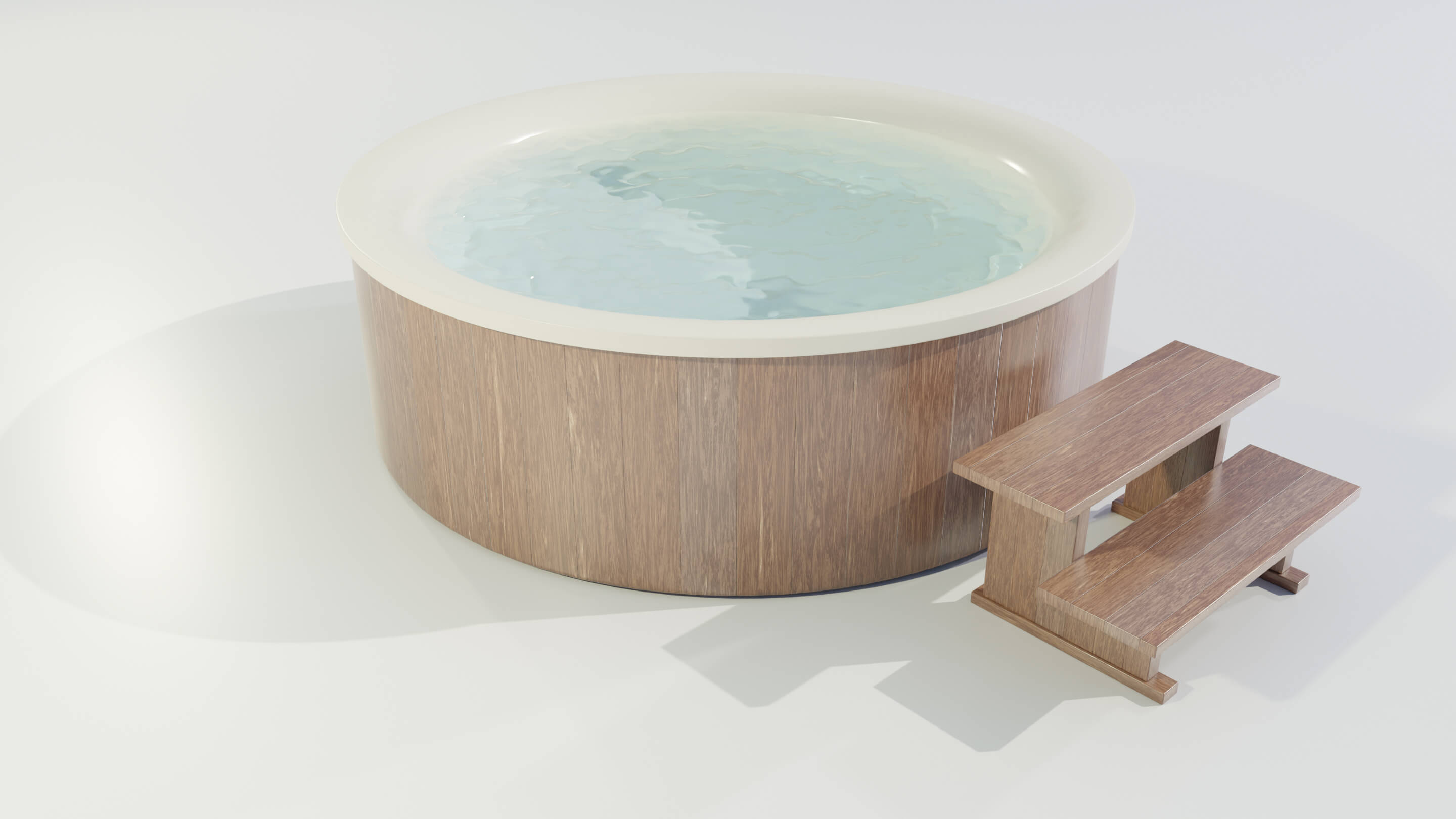 Wooden Hot Tub - 3D Model by 3Dmae
